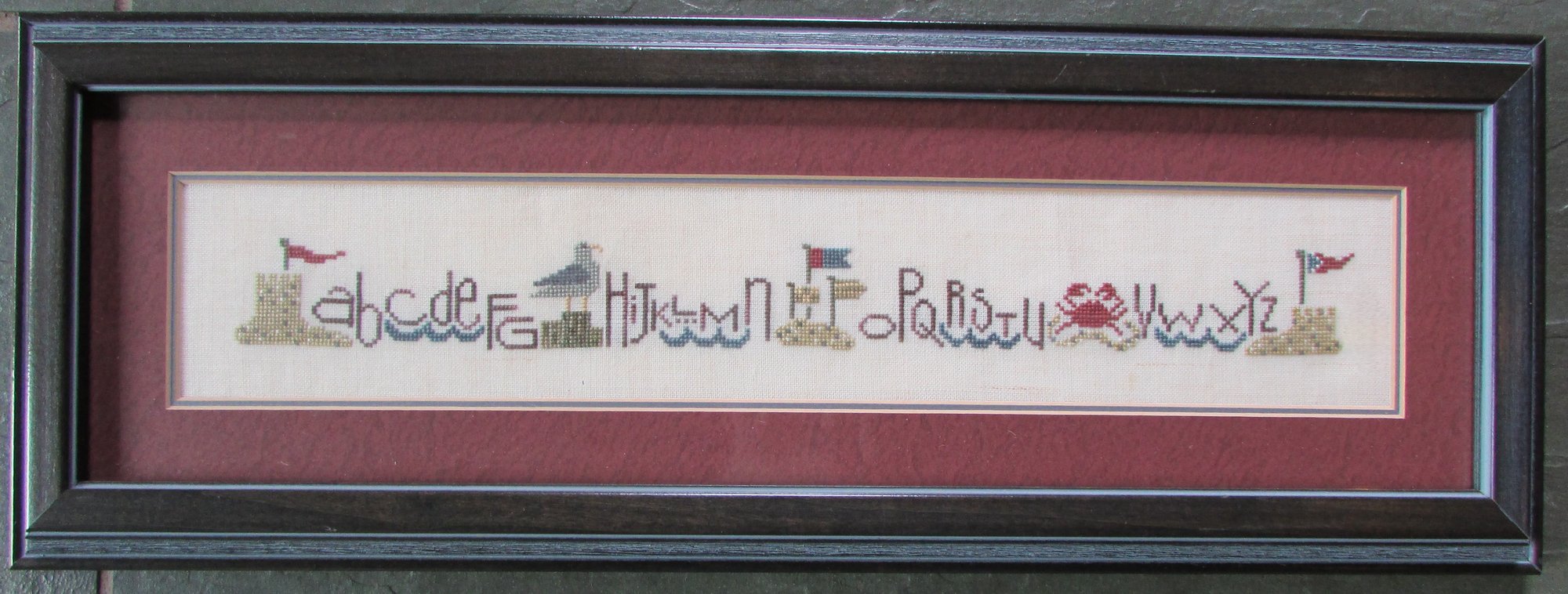 Vintage NEEDLEPOINT Wall Art, ABC Alphabet Theme, Approx 23" X 9 ...
