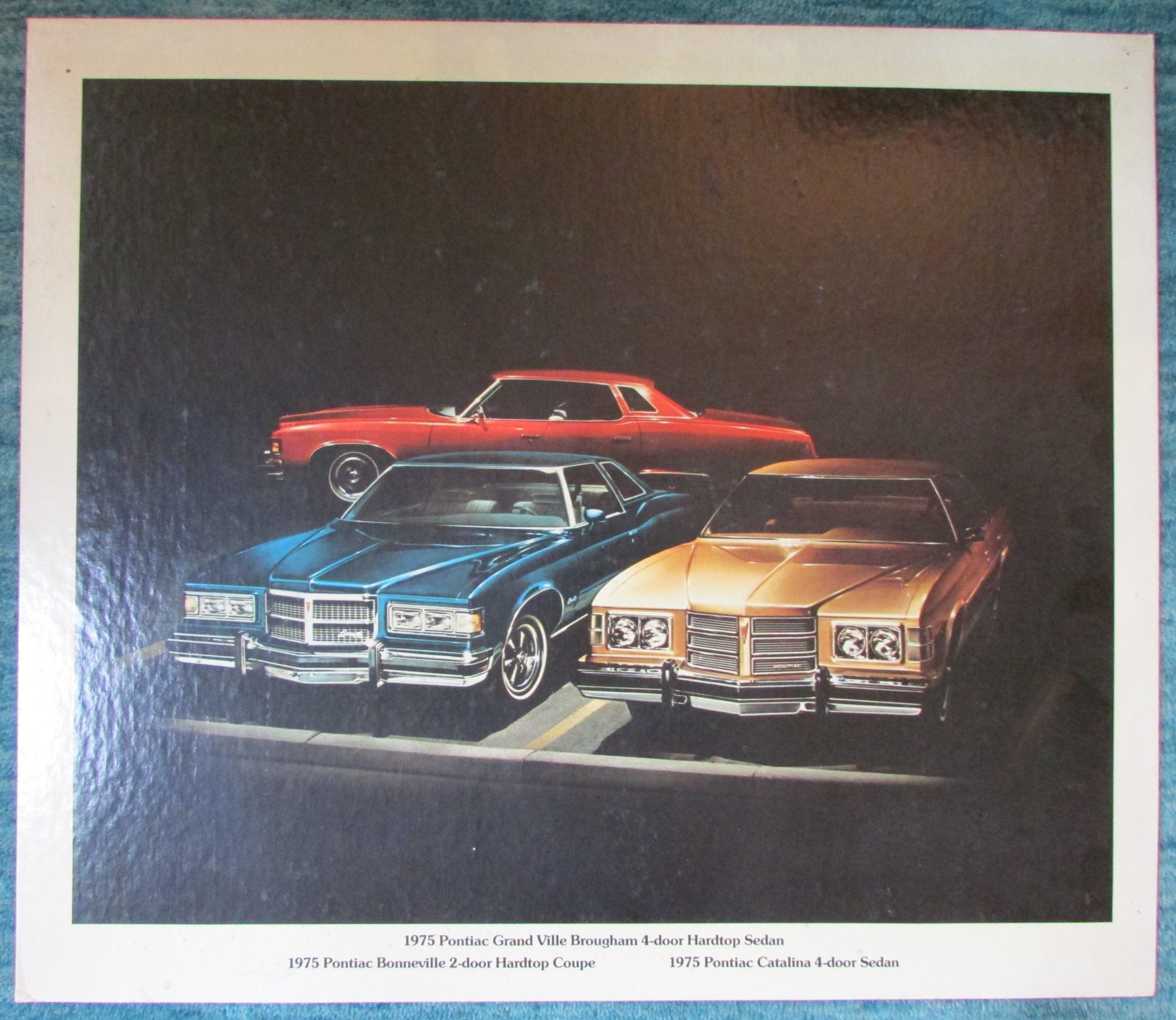 Vintage GENERAL MOTORS Brand Dealership Card, 1975 PONTIAC Line-up ...