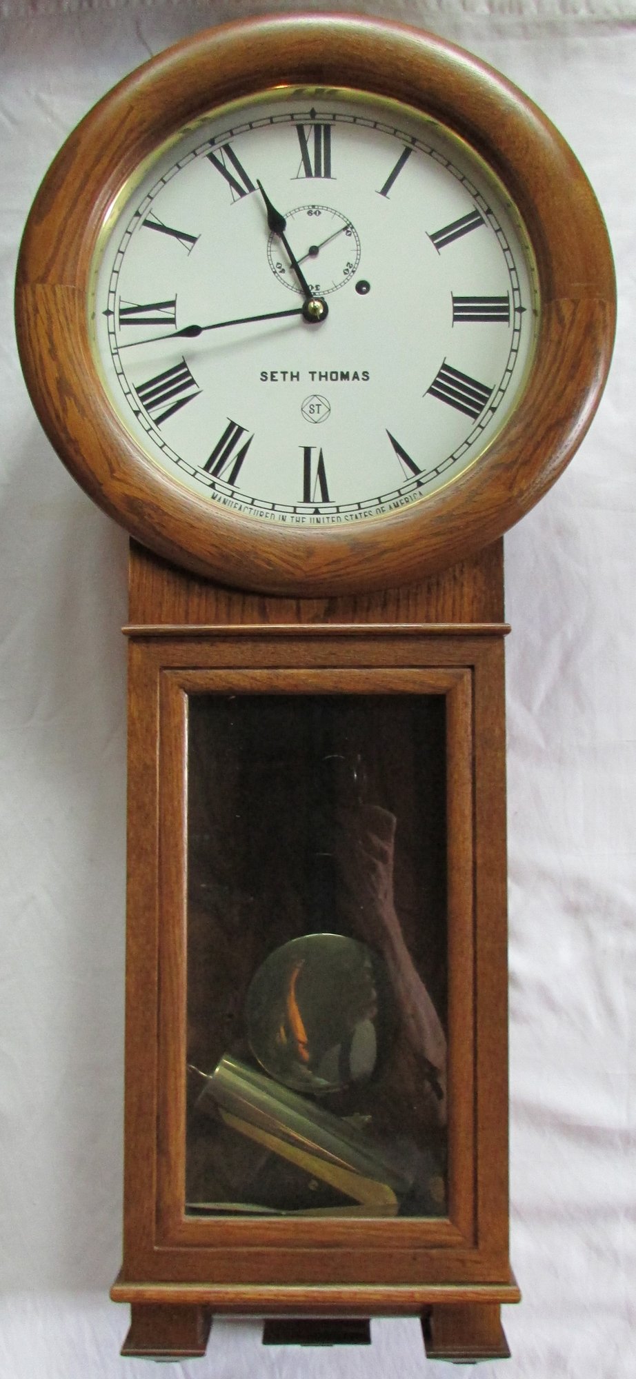 Vintage SETH THOMAS Brand, Wall CLOCK, Round Face SCHOOLHOUSE Style ...