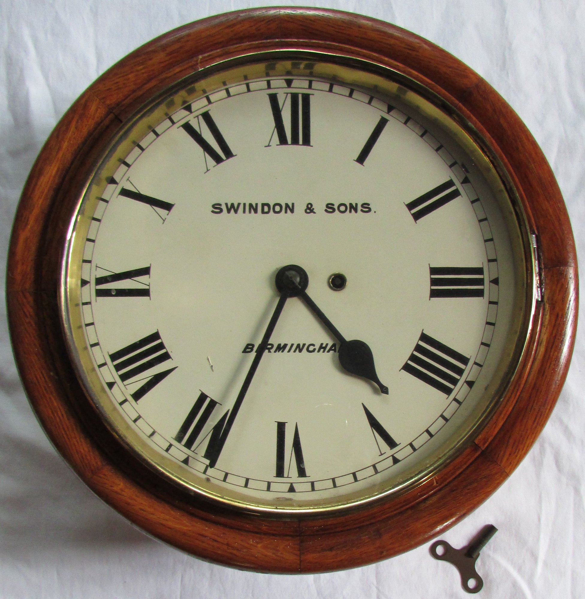 Vintage SWINDON & SONS Brand, Wall CLOCK, Round Face Style, WOOD Case ...