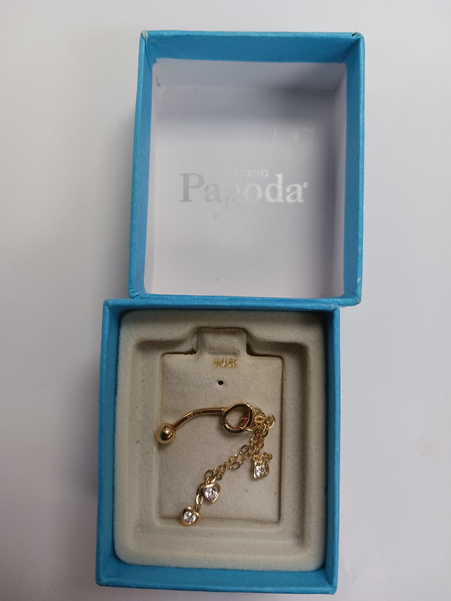 Pagoda Belly Button Ring Marked K14 #9205 | Auctionninja.com