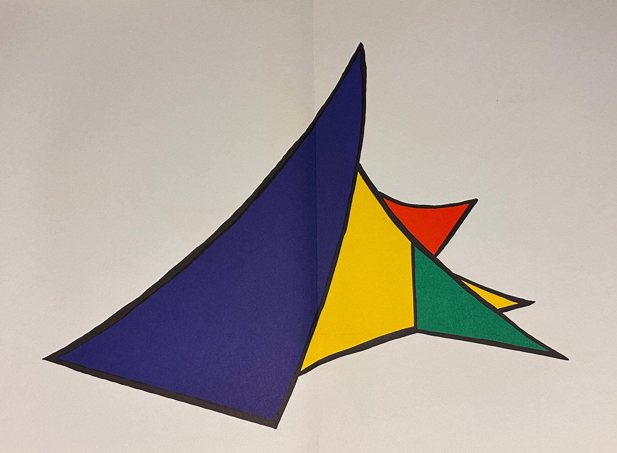 Alexander Calder Colored Wedge Structure Lithograph, C. 1963 #3789 ...