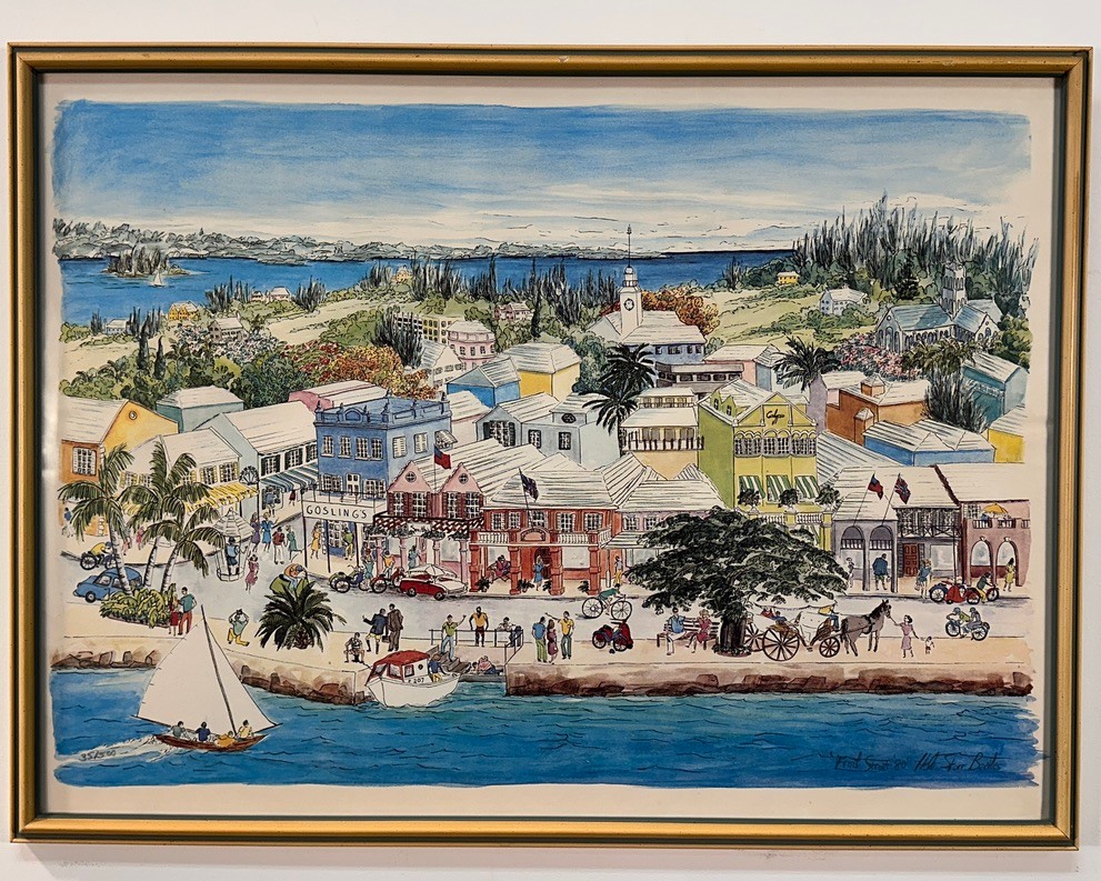 Helen Starr Bertles (American) Front Street Bermuda Serigraph 35/500 ...