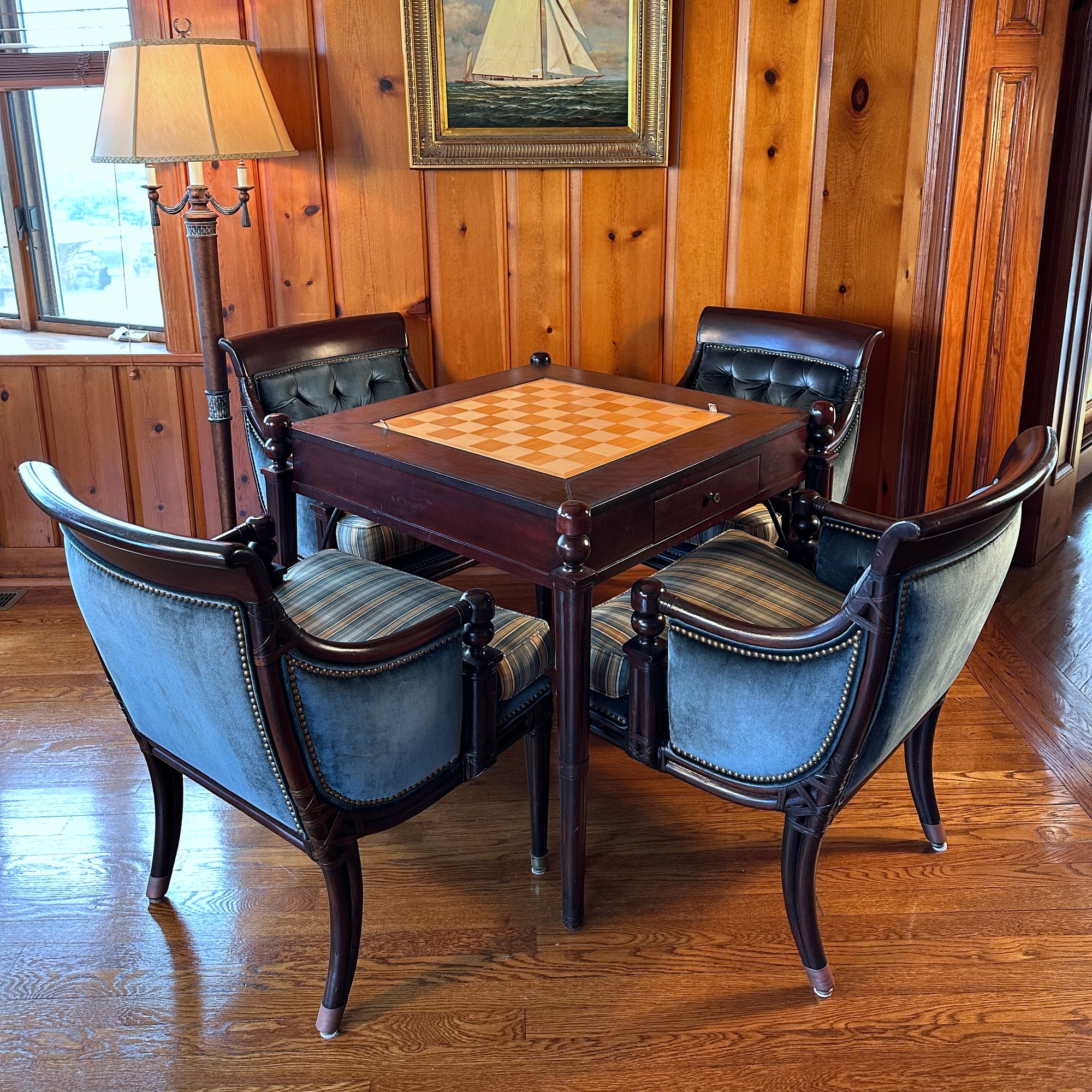 5-Piece Bamboo & Rattan Game Table And Chairs Set #4074 | Auctionninja.com