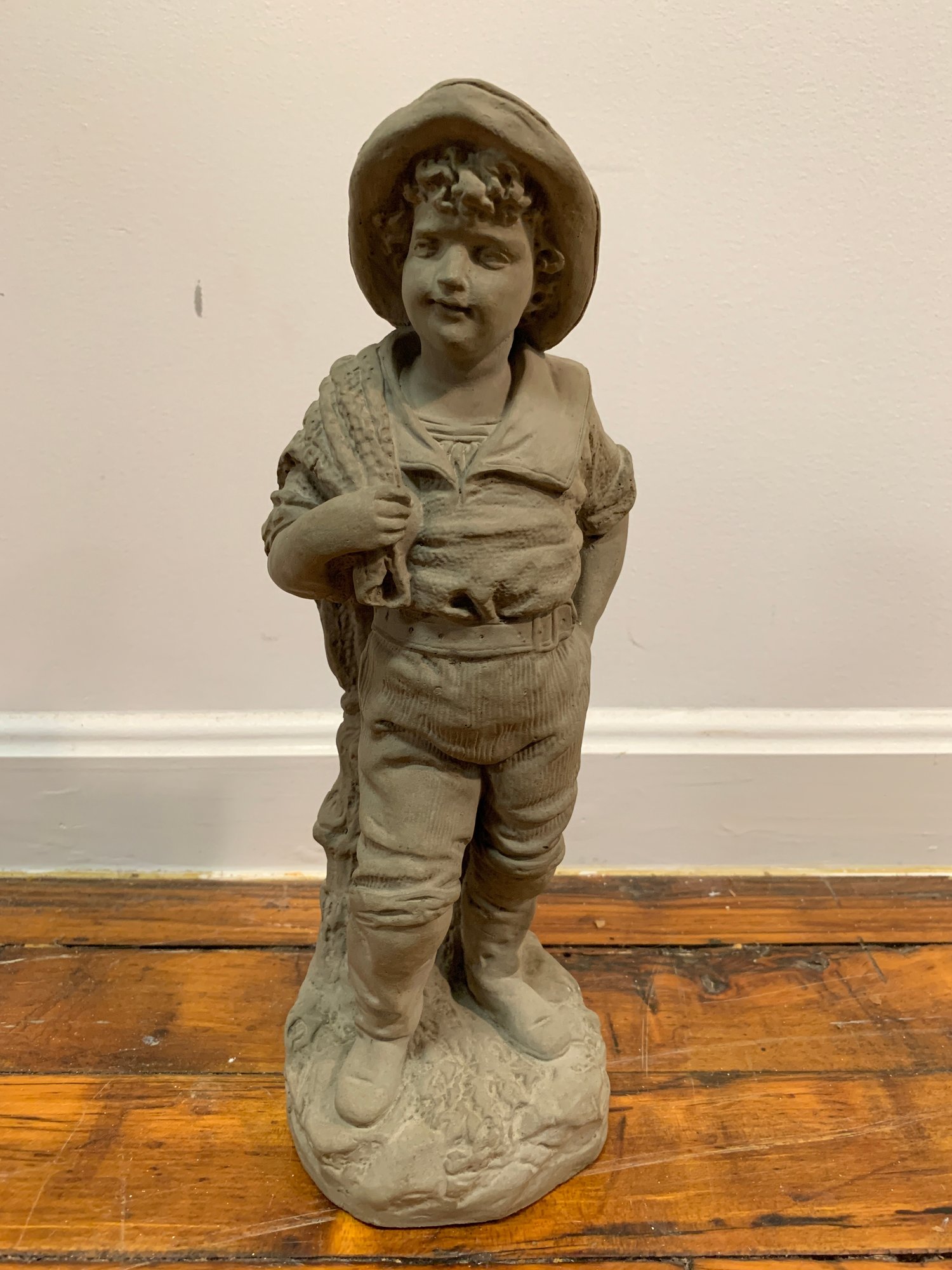 Cement Garden Figure Of A Boy #4866 | Auctionninja.com