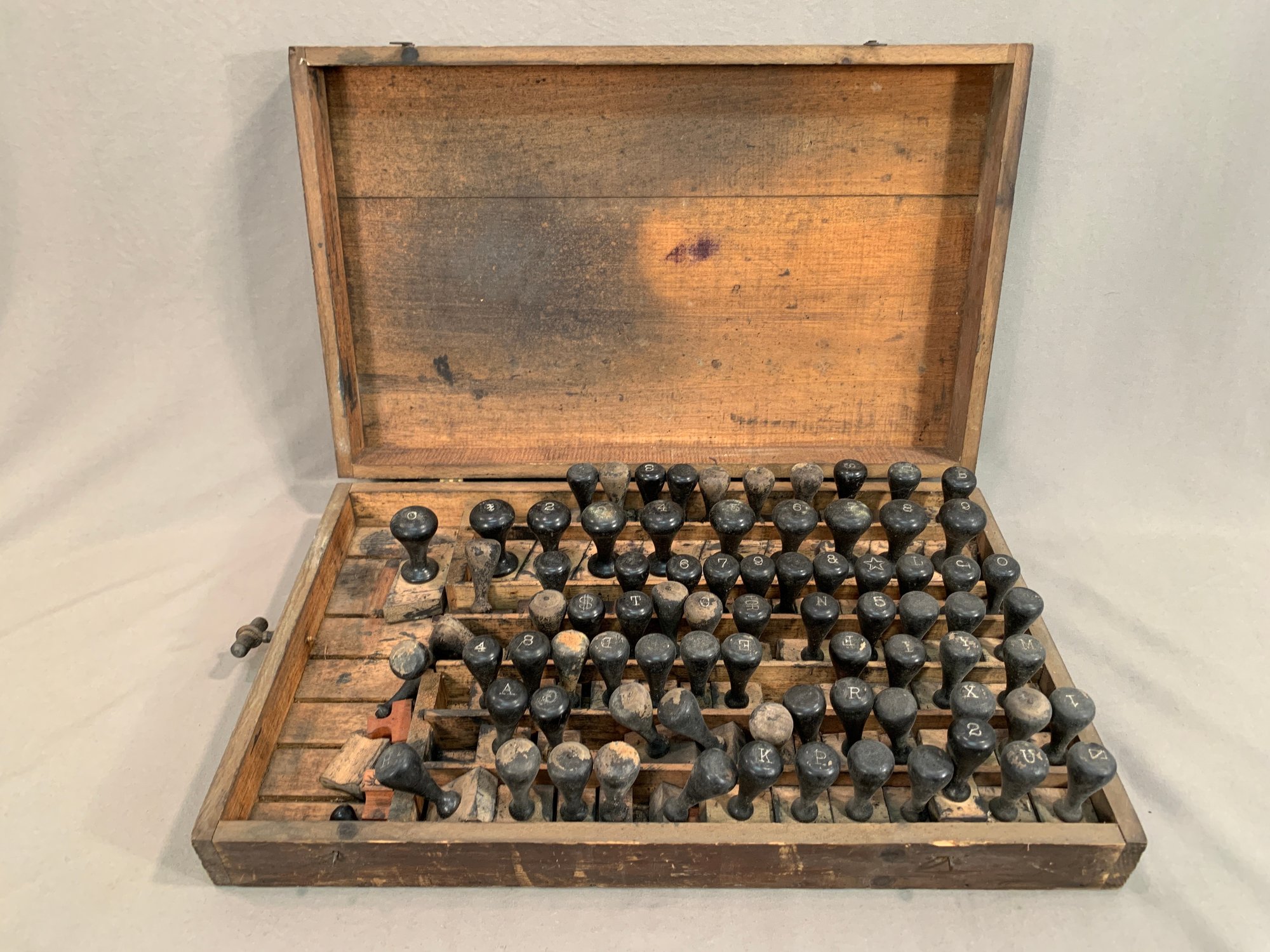 Vintage Wood Stamp Box Set With Numbers And Letters #4873 ...