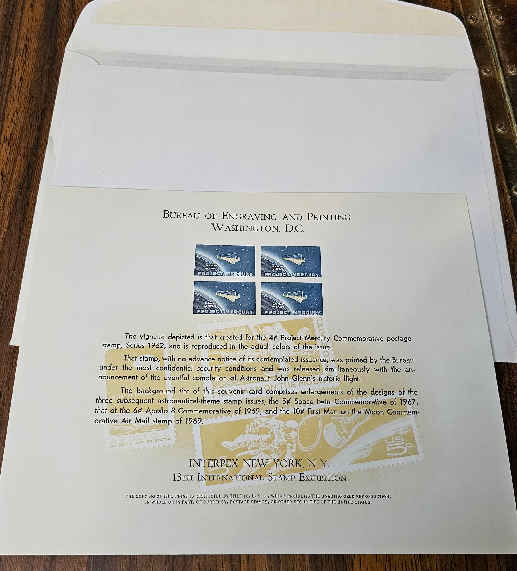 #70 - Project Mercury Commemorative Stamps #45232 | Auctionninja.com