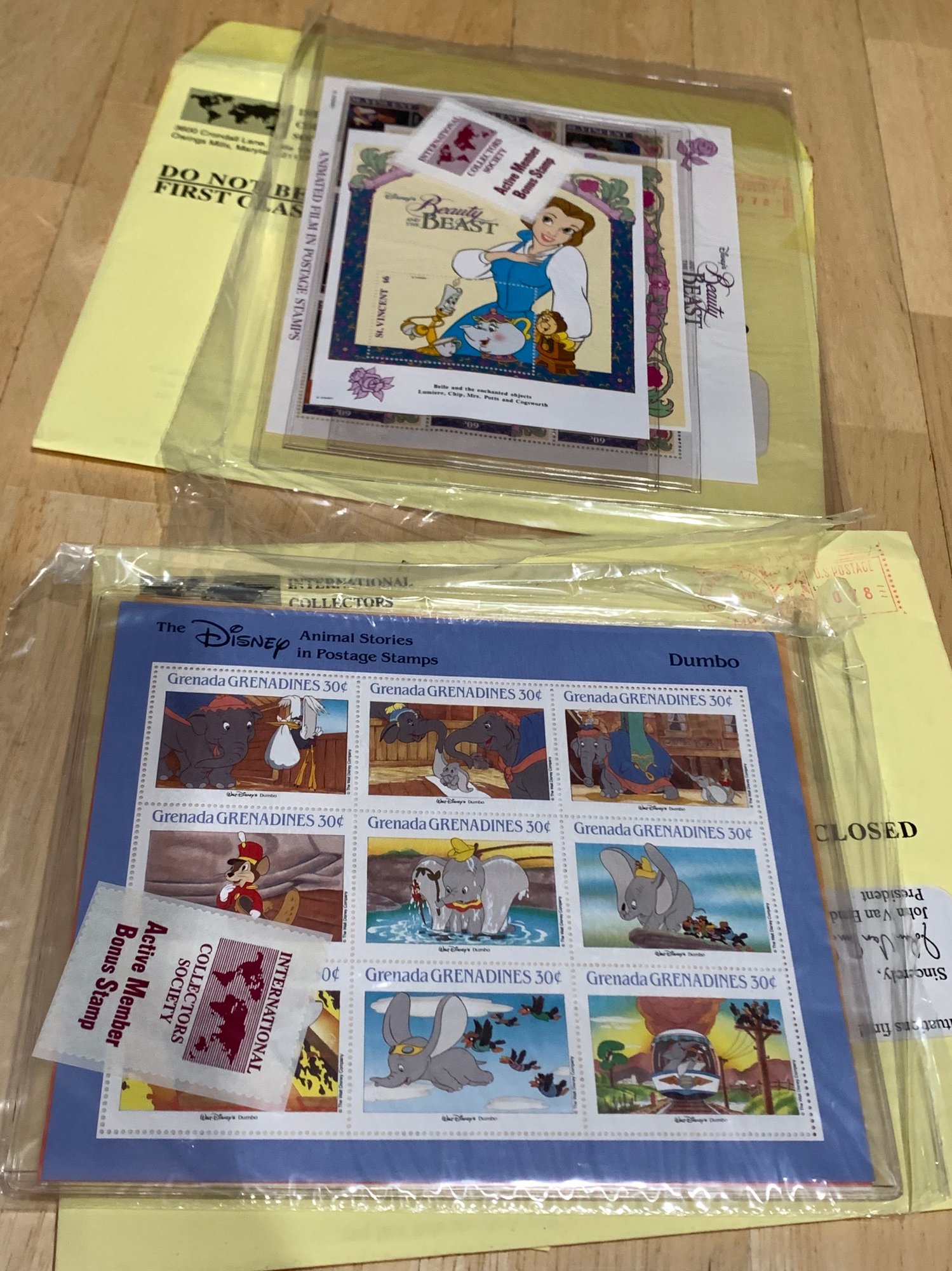 Dumbo And Beauty And The Beast Stamps From International Collectors ...
