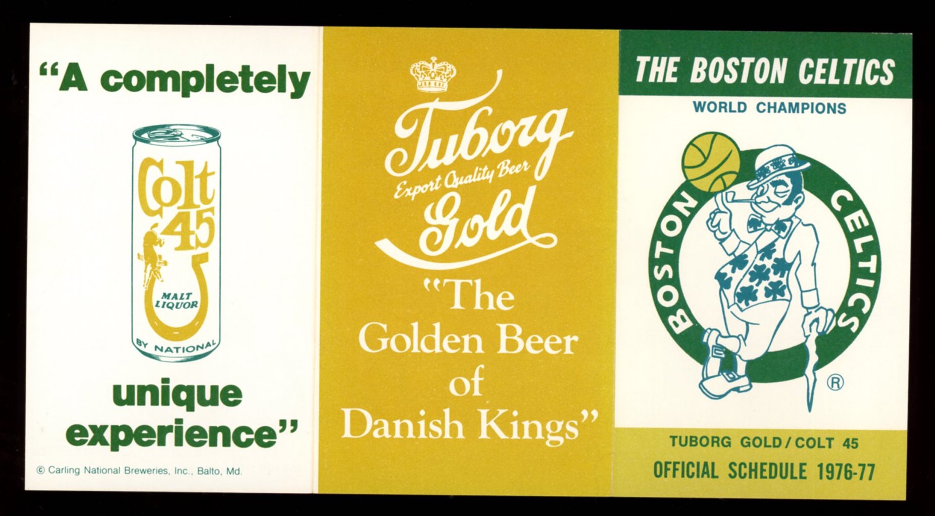 1976/77 Boston Celtics Pocket Schedule #34145 | Auctionninja.com
