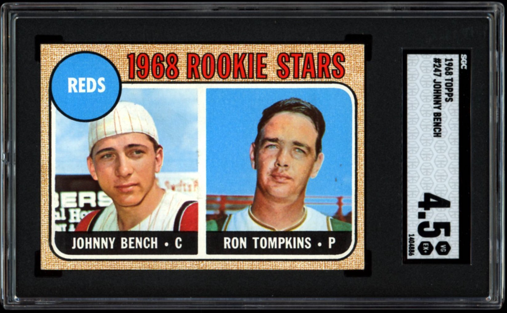 1968 TOPPS JOHNNY BENCH ROOKIE SGC 4.5 BASEBALL CARD #63766 ...