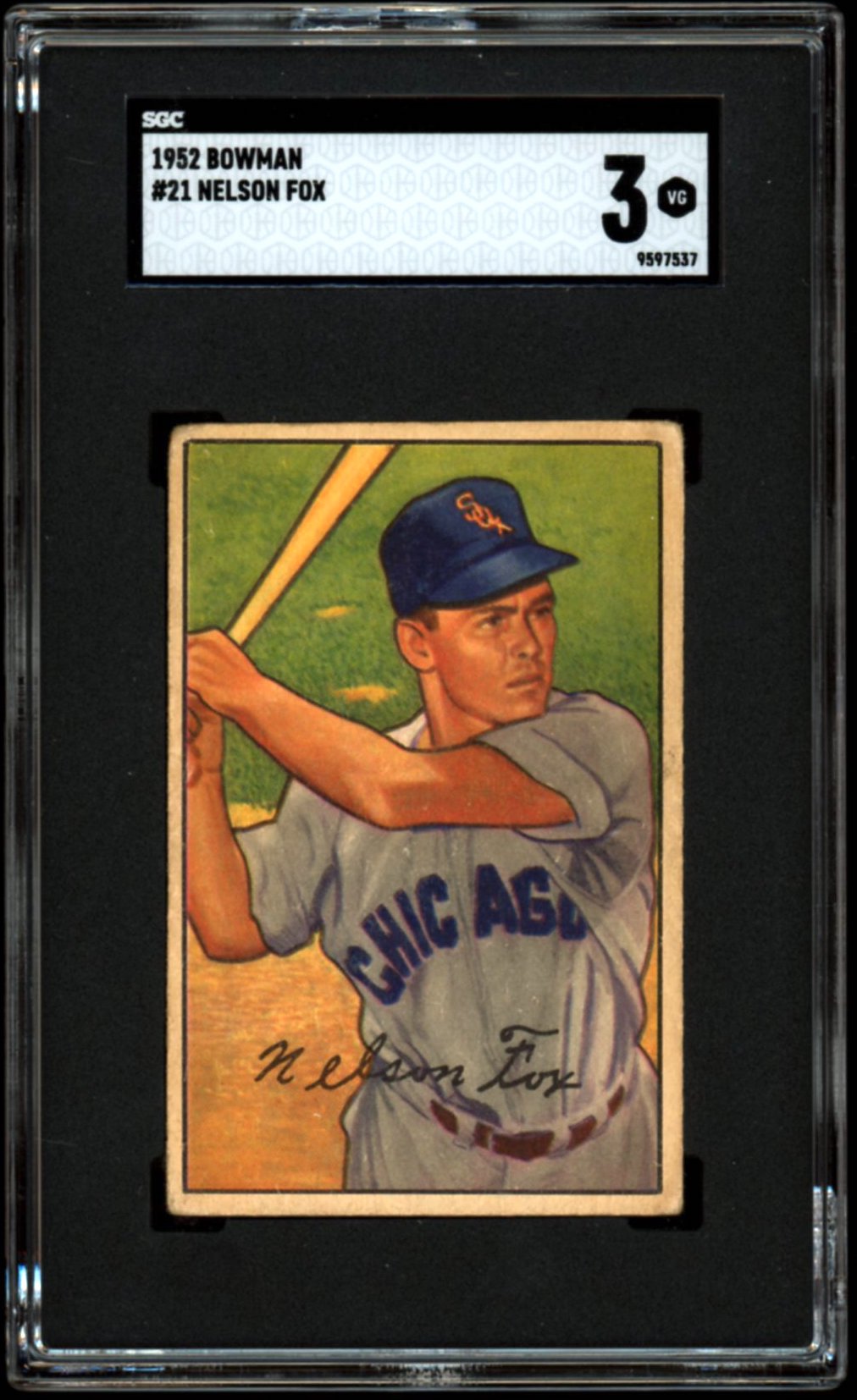 1952 BOWMAN NELLIE FOX SGC 3 BASEBALL CARD #65814 | Auctionninja.com