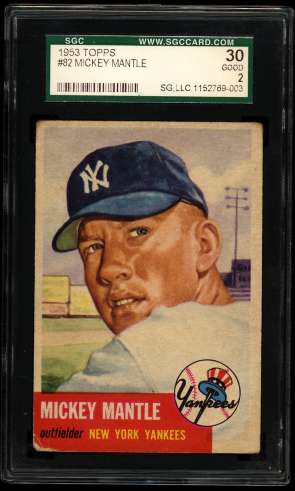 1953 TOPPS BASEBALL MICKEY MANTLE SGC 2 #68024 | Auctionninja.com
