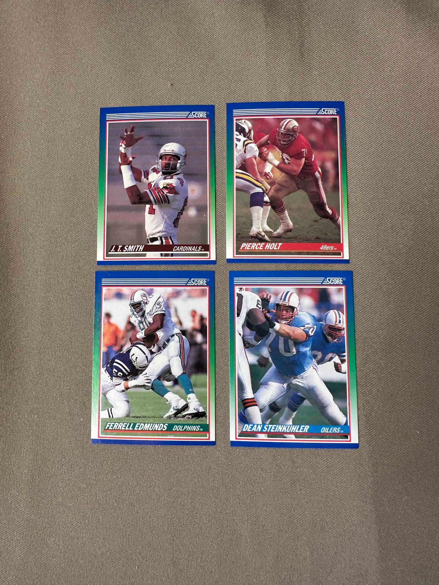 Score Football Card 1990 Lot Of Four Cards J. T. Smith #3013 ...
