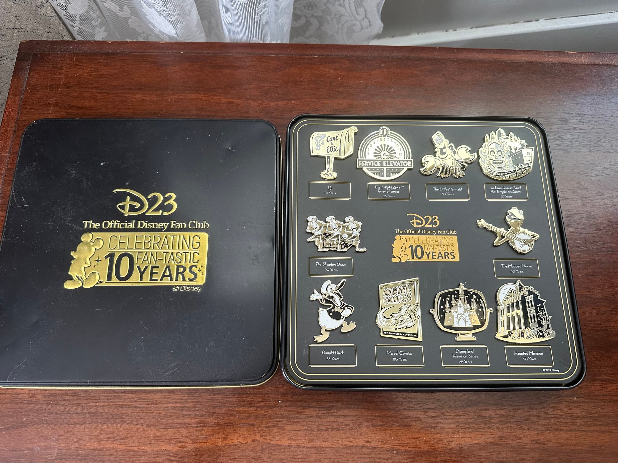 D23 Gold 10th Anniversary Disney Pin Box Set #6647 | Auctionninja.com