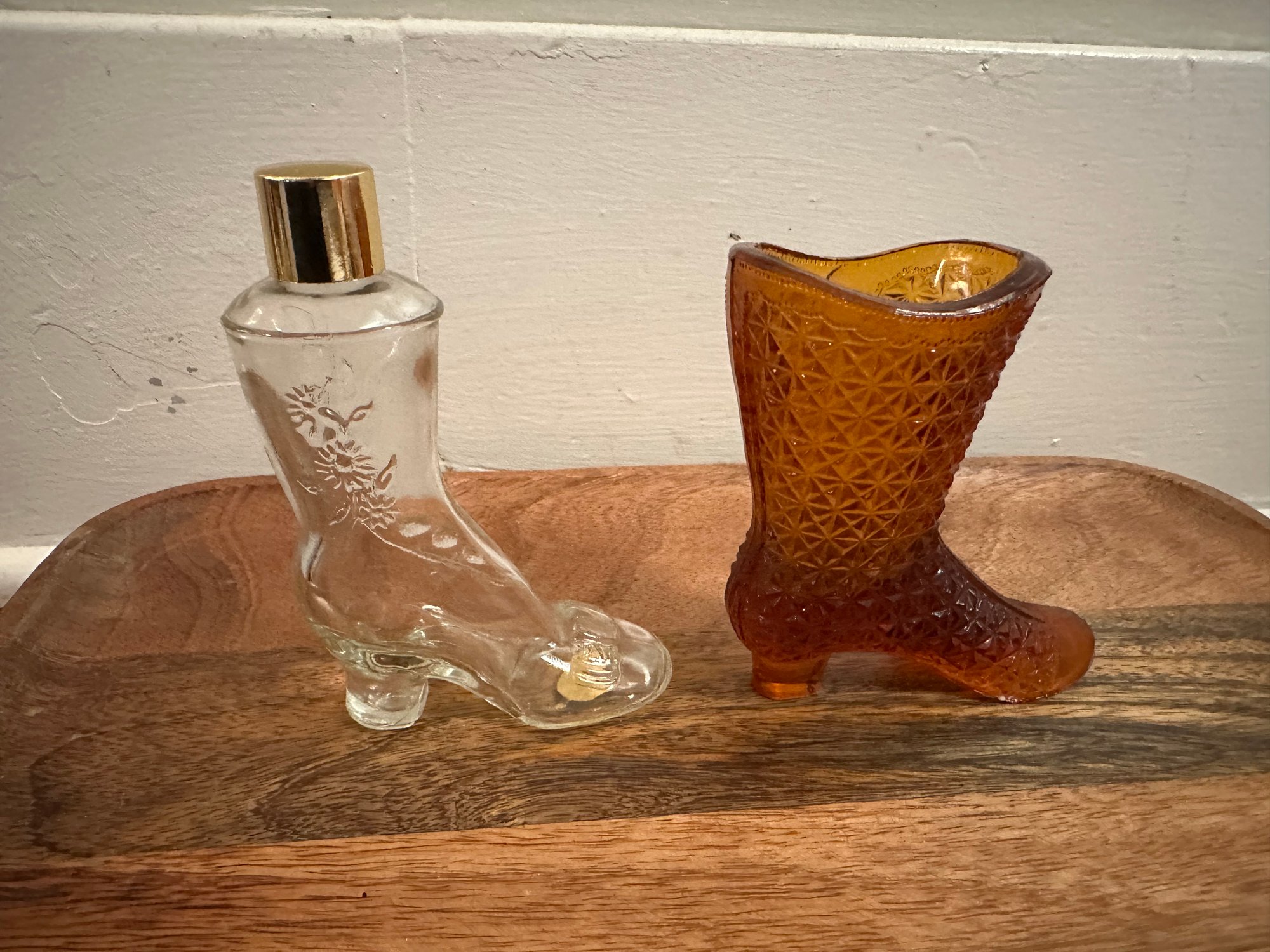 Victorian Glass Boot Lot Amber Fenton Perfume Bottle #4484 ...