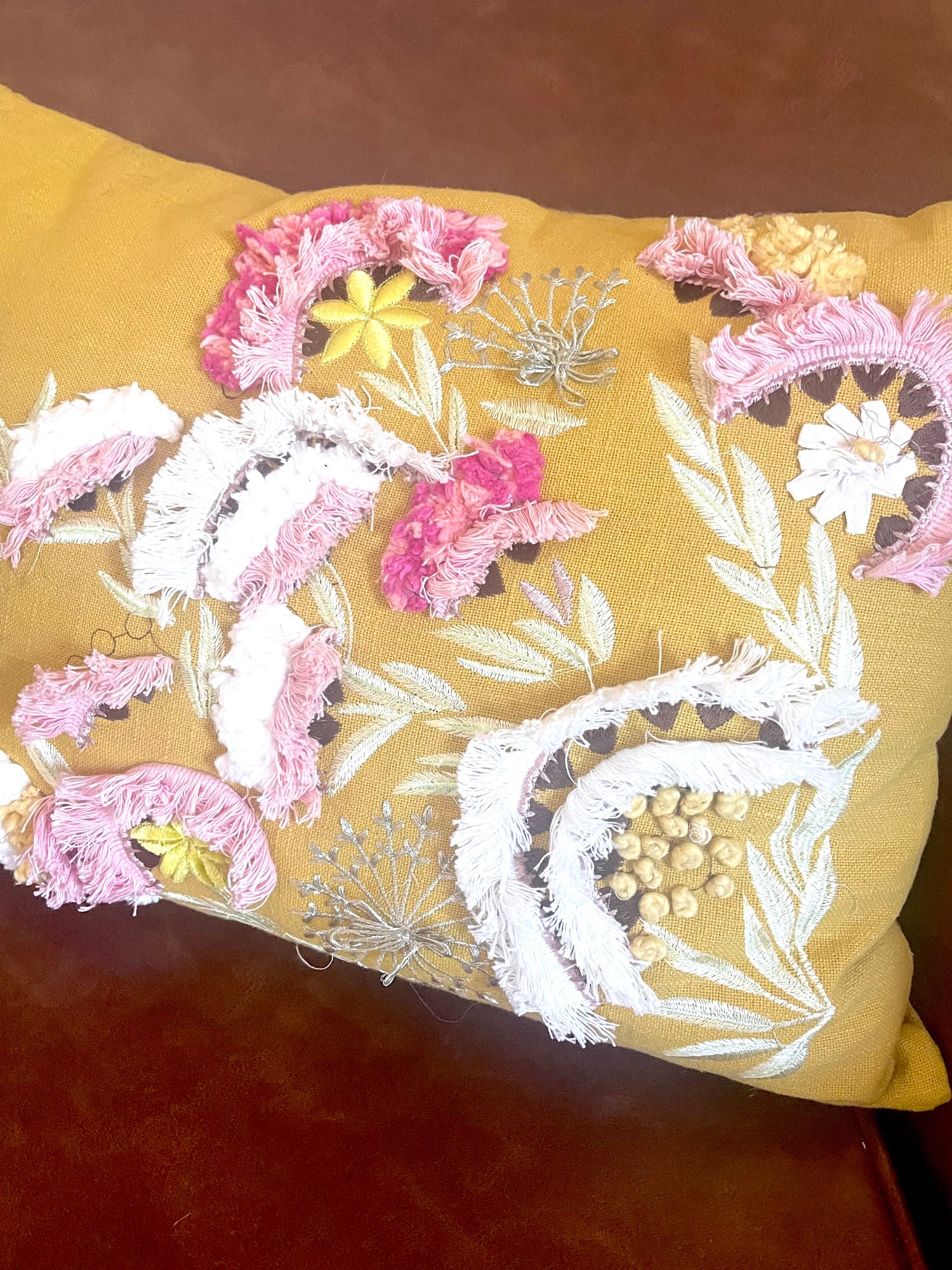 Magaschoni Home Designer Pillow, 3D Embroidery, Boho Style #14894 ...