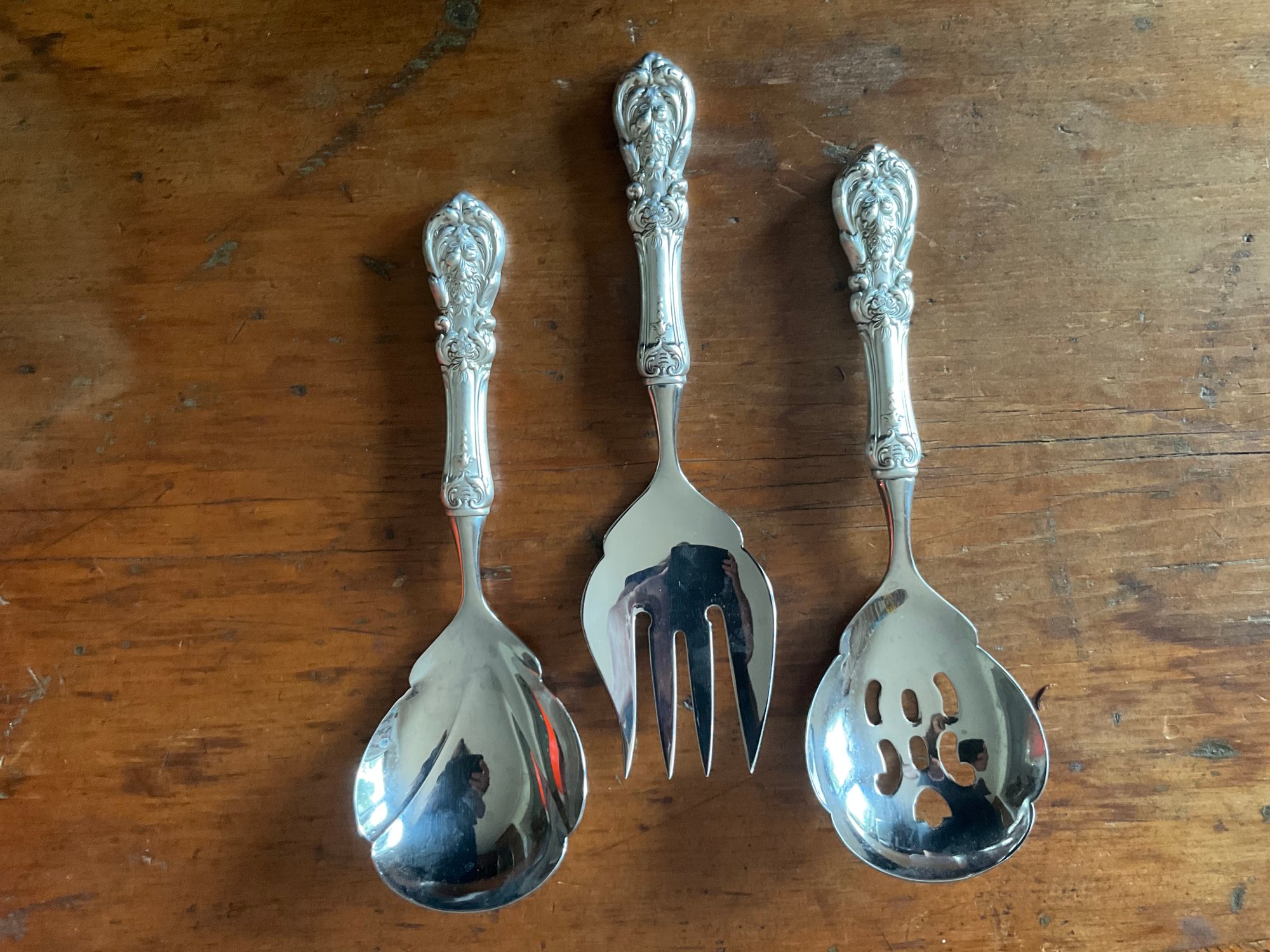Trio Of Sterling Silver 8.5 Inch Specialty Service Spoons #14480 ...