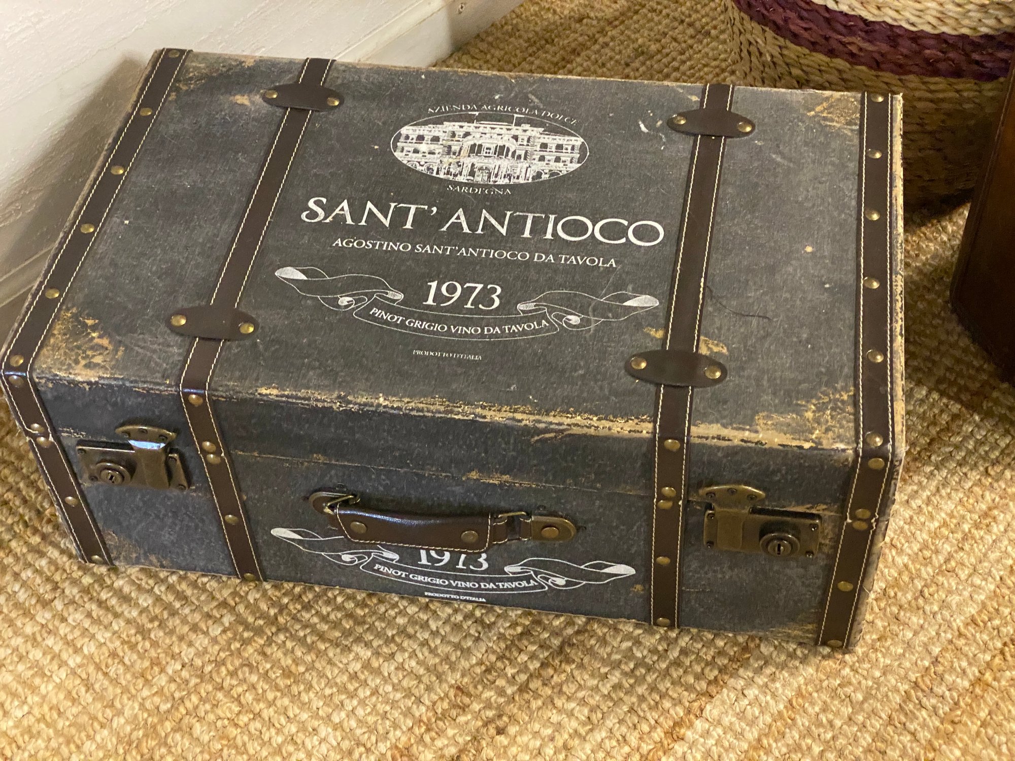 Fun Wine Shabby Chic Style Trunk With Latches And Handle 9x14x11 Inches ...