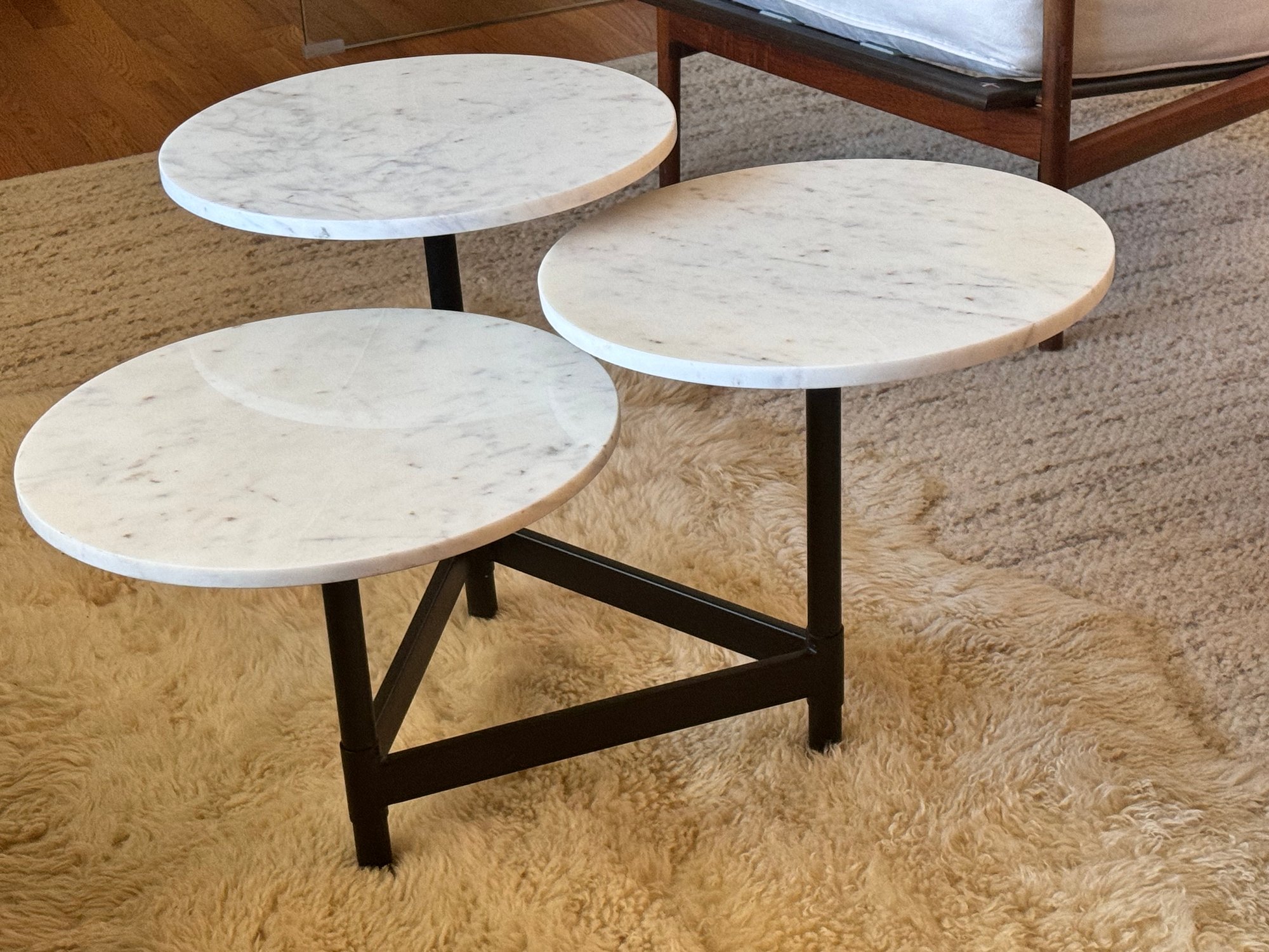 Three Tier Marble & Metal Table #16387 | Auctionninja.com