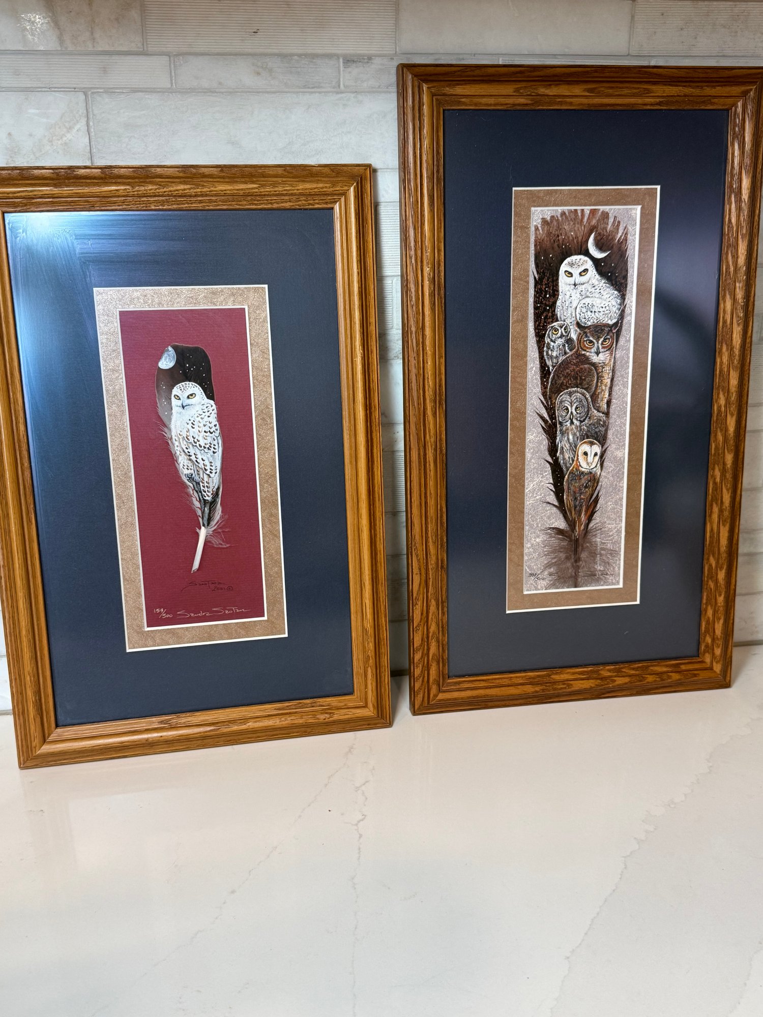 Set Of 2 Lovely Signed( Sandra San Tara) And Numbered Owl Prints W ...