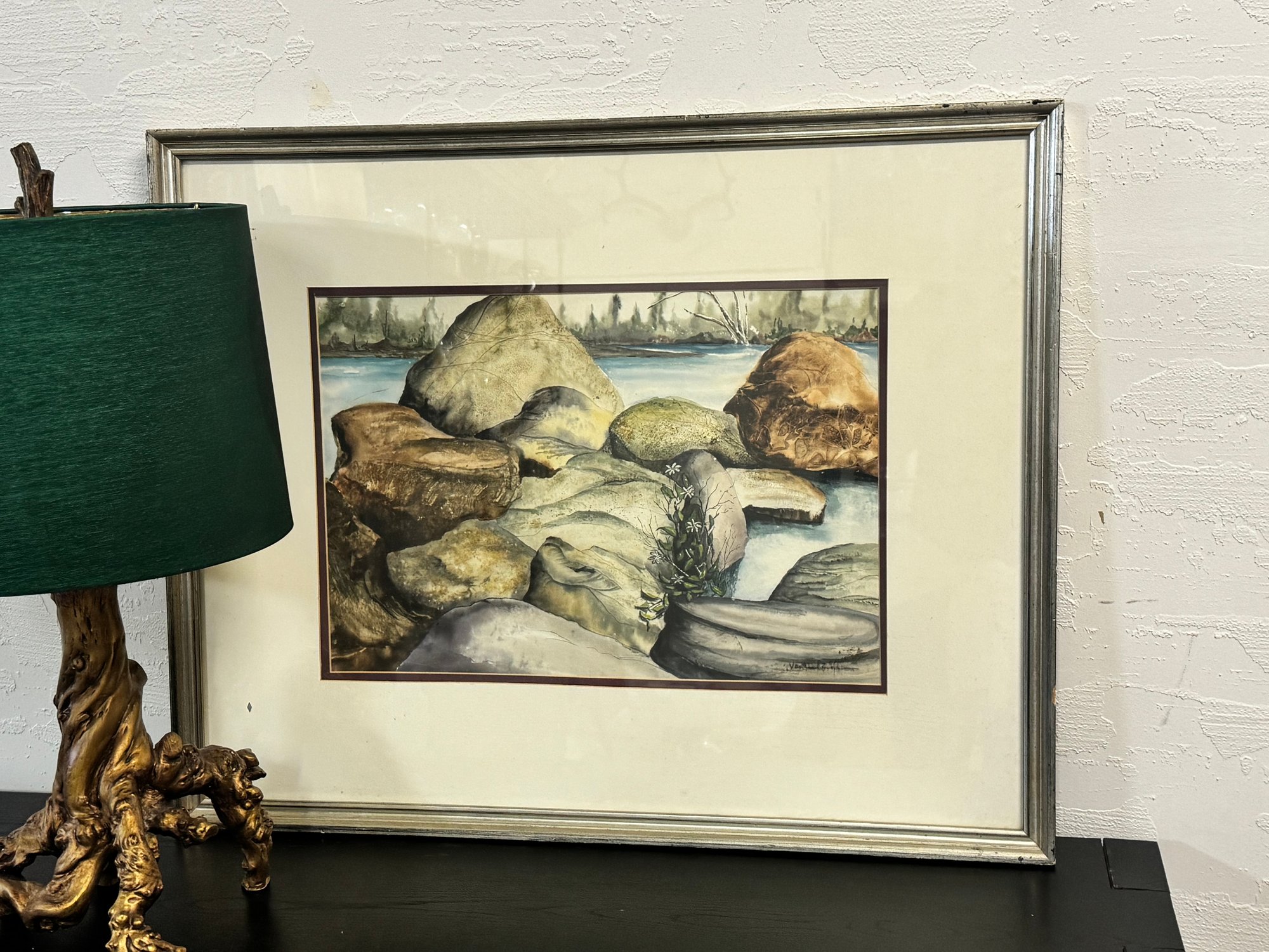 Framed Watercolor Art ROCKS #14603 | Auctionninja.com
