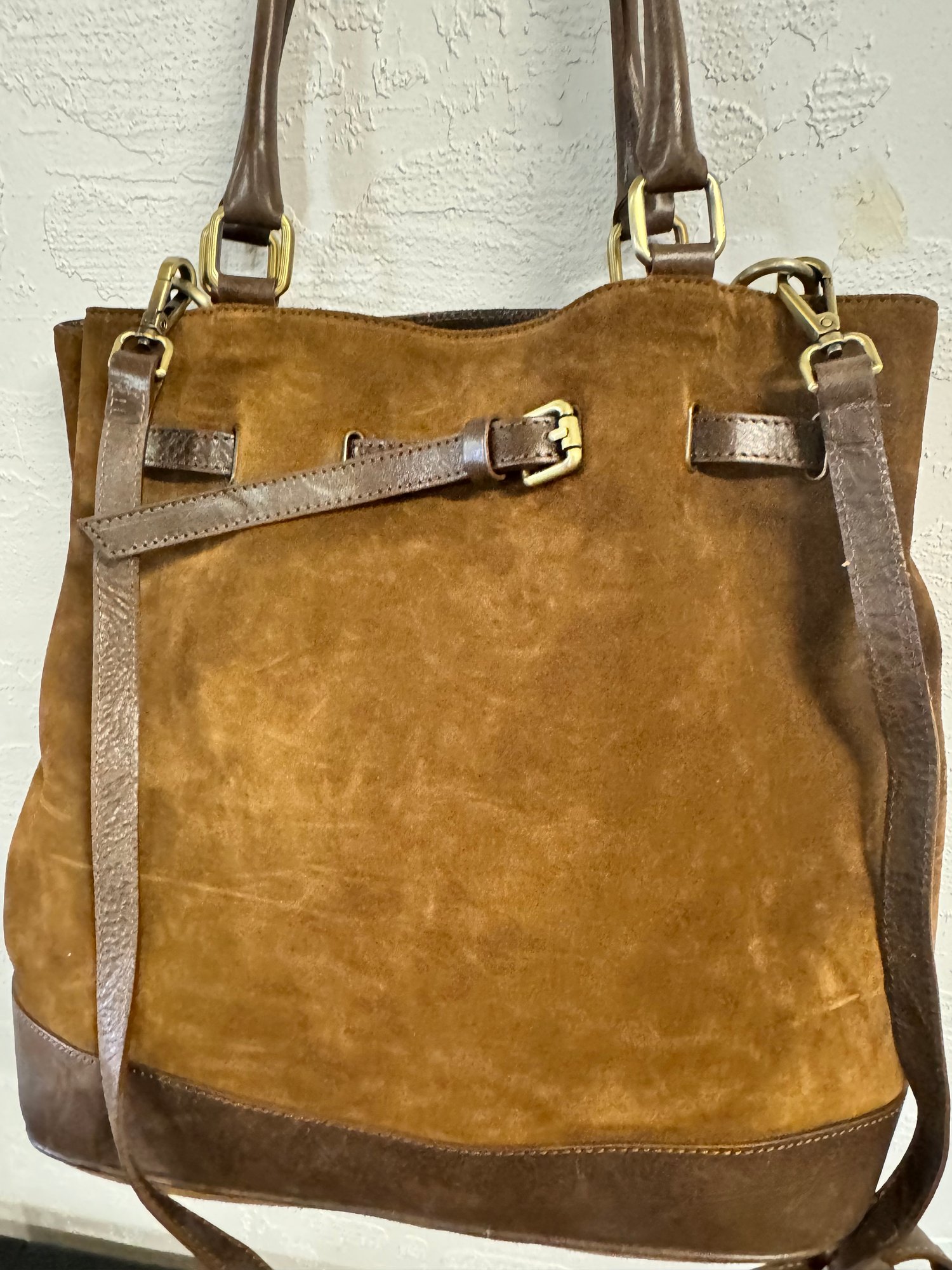 Sundance Leather/ Suede Crossbody Tote #15013 | Auctionninja.com