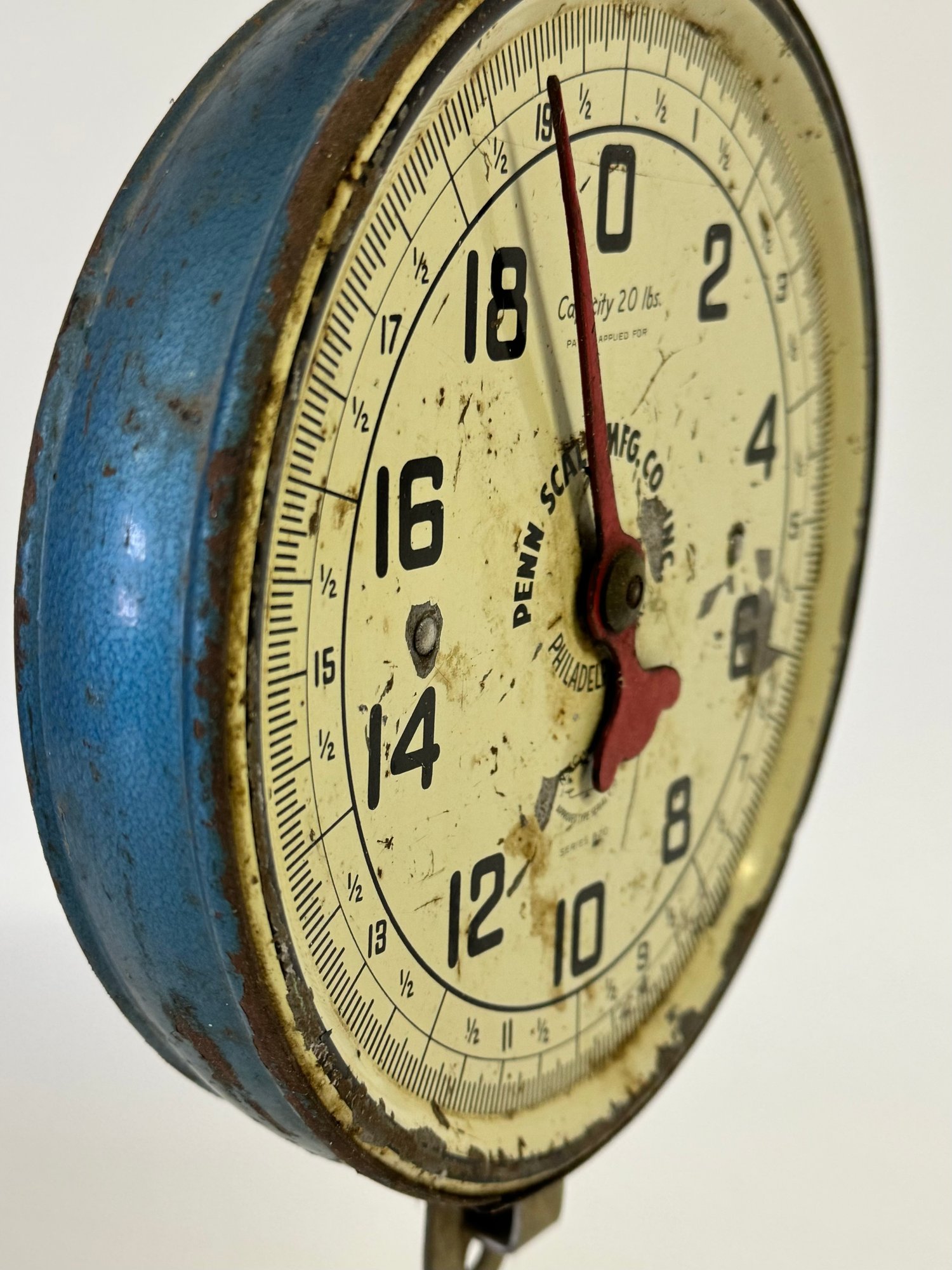 Vintage Penn Scale Mfg. Co. Blue Metal Hanging Scale #14982 ...