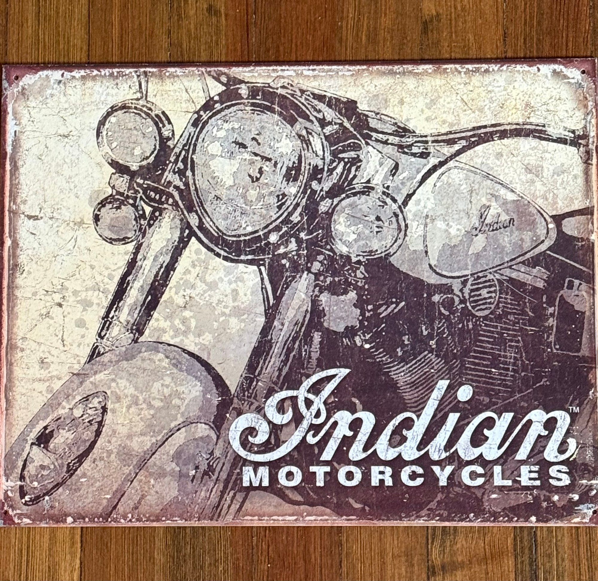 Indian Motorcycle Tin Sign-W/ Great Graphic! Man Cave Alert. 16 X 12.5 ...