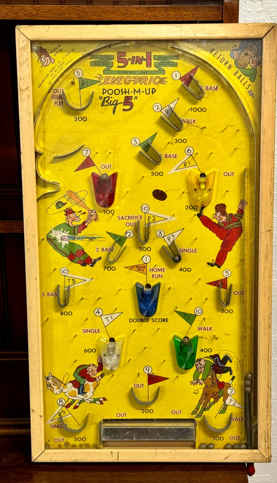 5 -in-1 Electric Poosh-M-Up Big Five Table Top Pinball Game Lot #2 ...