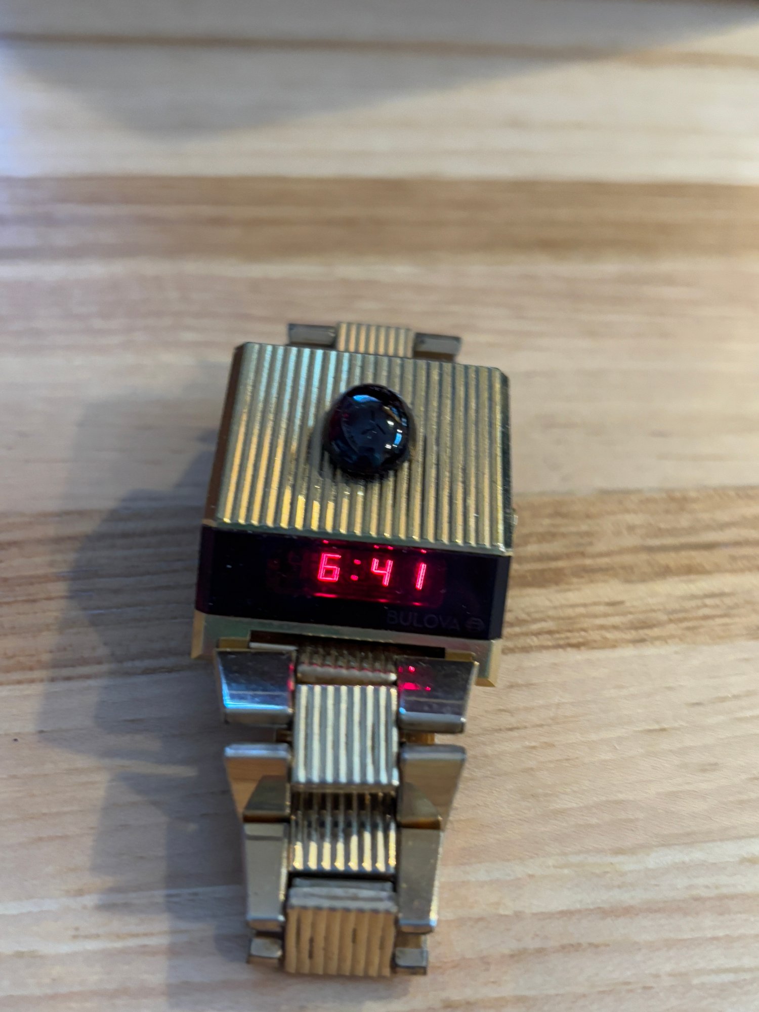 Bulova Computron LED Digital Watch - Gold Tone #3076 | Auctionninja.com
