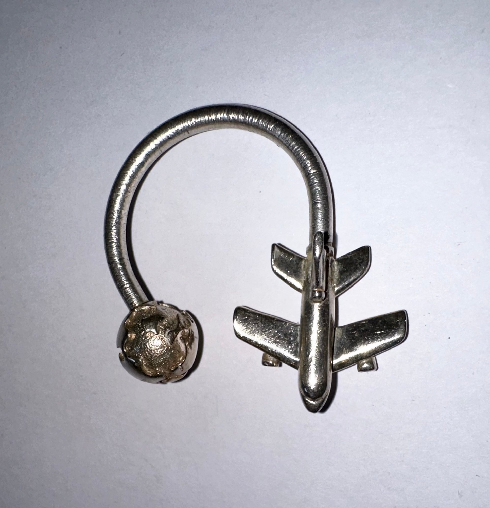 072 Vintage Tiffany & Co. Sterling Silver Airplane Globe Key Ring #1076 ...