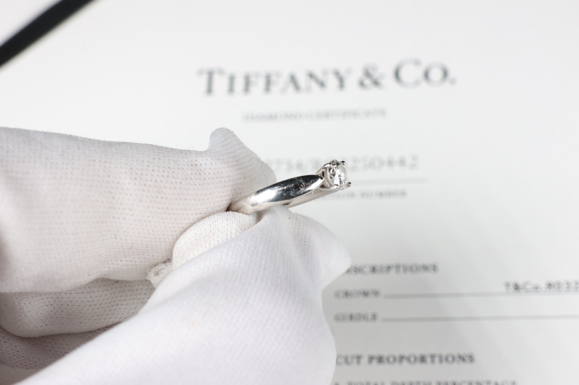 Tiffany TIFFANY&CO Solitaire Diamond Engagement Ring Platinum 0.32ct, 3 ...