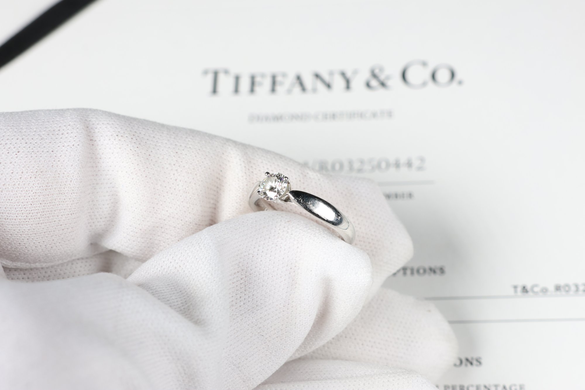 Tiffany TIFFANY&CO Solitaire Diamond Engagement Ring Platinum 0.32ct, 3 ...