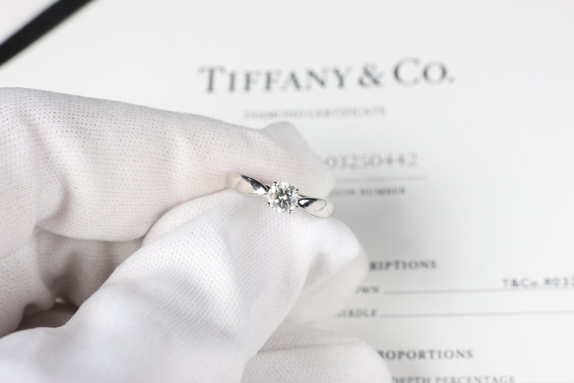 Tiffany TIFFANY&CO Solitaire Diamond Engagement Ring Platinum 0.32ct, 3 ...