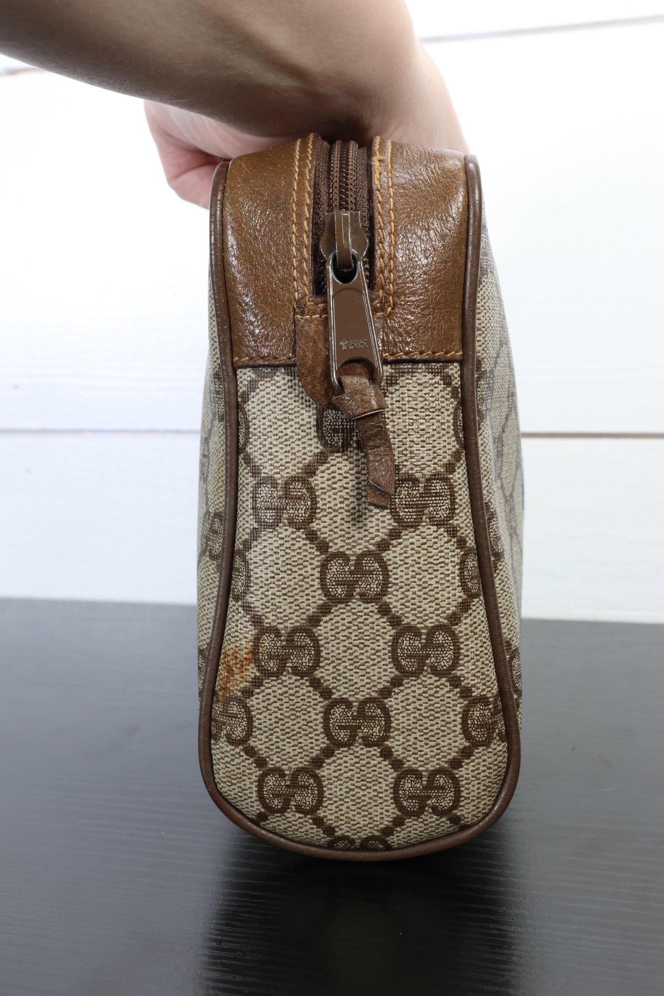 Gucci Vintage GG Supreme Ophidia Web Sherry Line Clutch Bag Beige ...