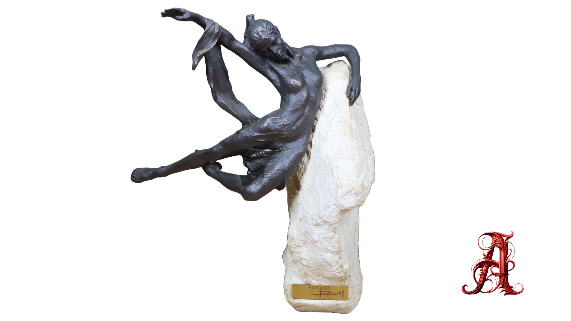 Antique Extasis Bronzed Figural Sculpture Signed Joseph Bofill #4479 | Auctionninja.com