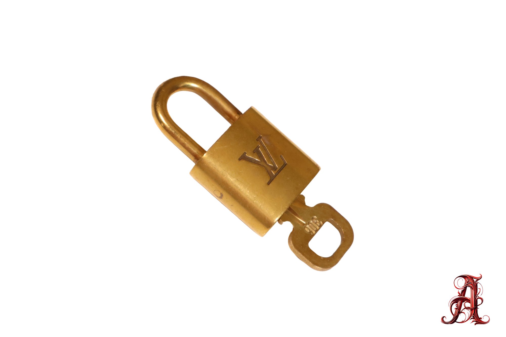Louis Vuitton Pad Lock Lock & Key Brass Gold Key Number 306 #4258 ...