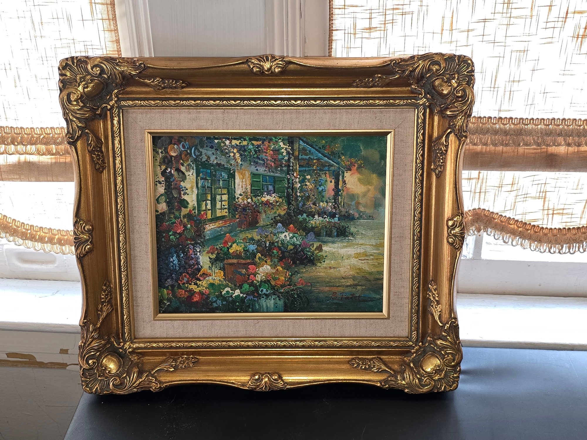 B. Patel Signed Oil Painting In Wood Gold Frame, 14x13 Inches #61572 ...