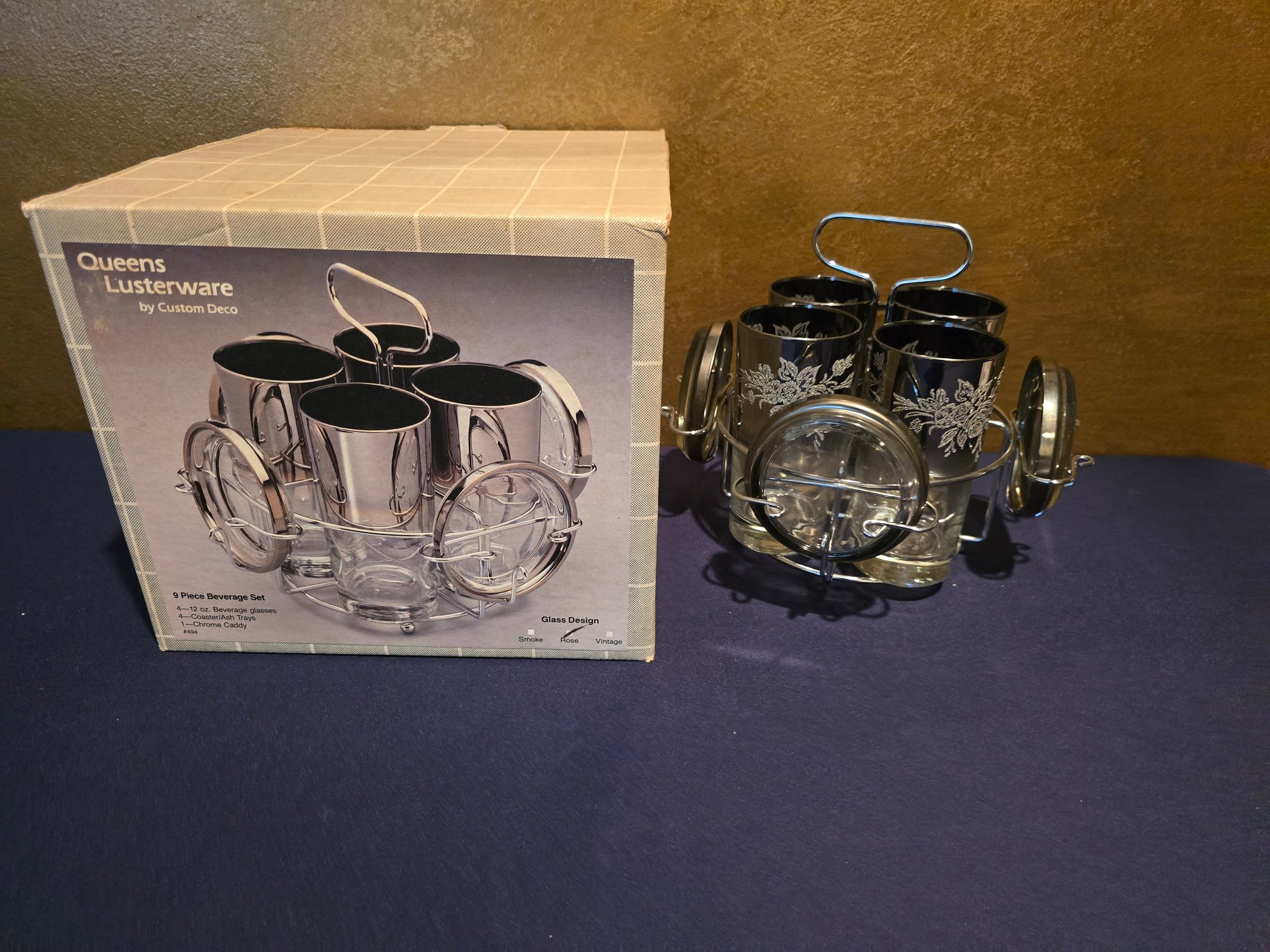 Vintage Queens Lusterware By Custom Deco 9 Piece Beverage Set With Box ...