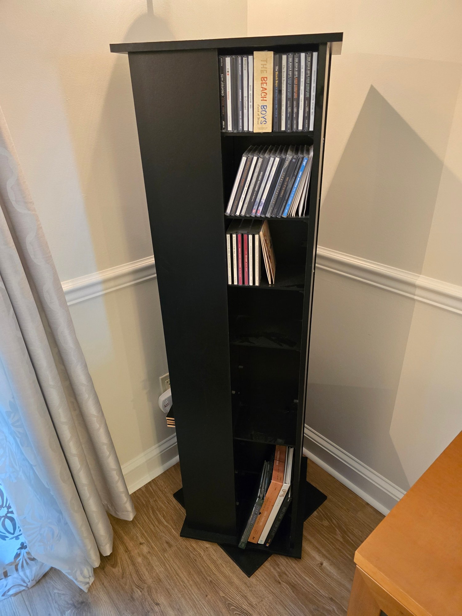 Black Cd Wood Swivel Storage Tower #69086 | Auctionninja.com