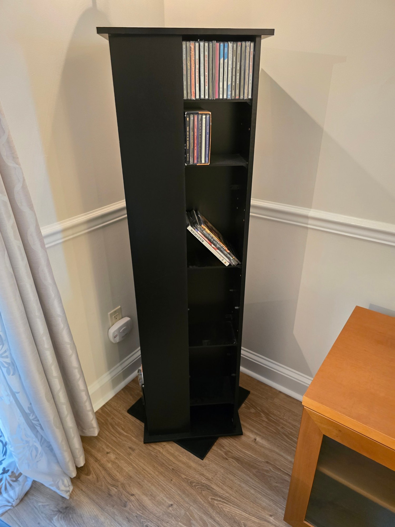 Black Cd Wood Swivel Storage Tower #69086 | Auctionninja.com