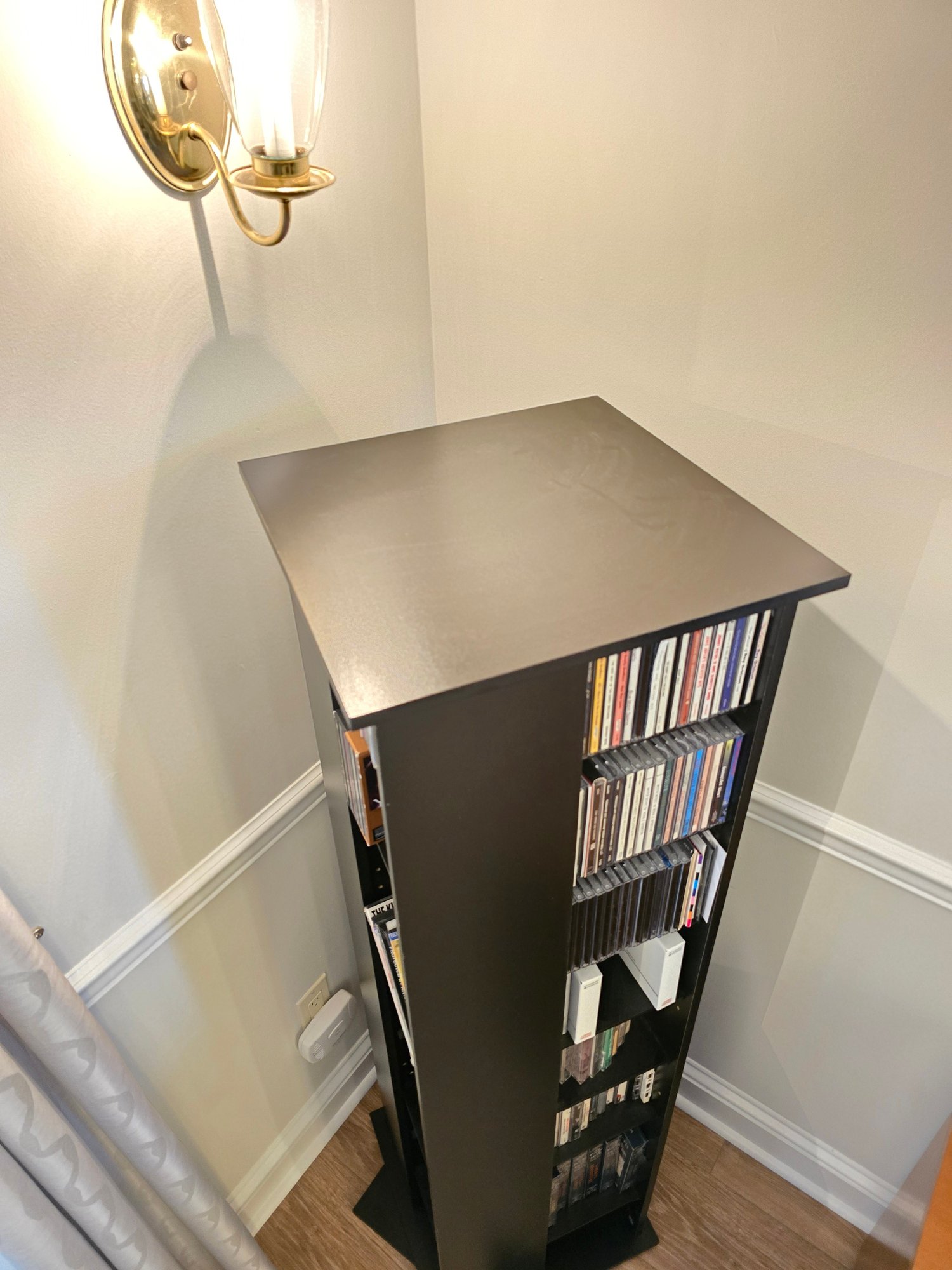 Black Cd Wood Swivel Storage Tower #69086 | Auctionninja.com