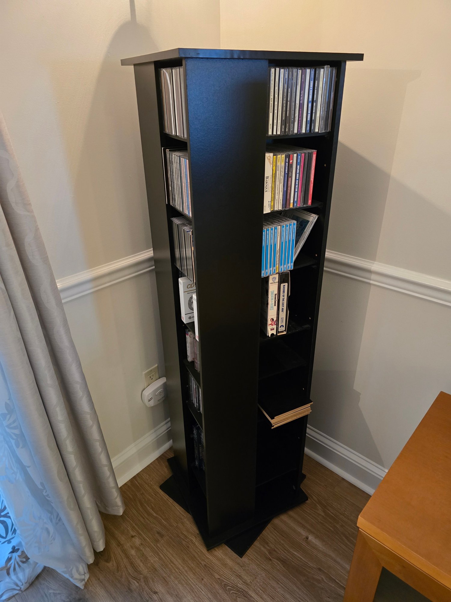 Black Cd Wood Swivel Storage Tower #69086 | Auctionninja.com