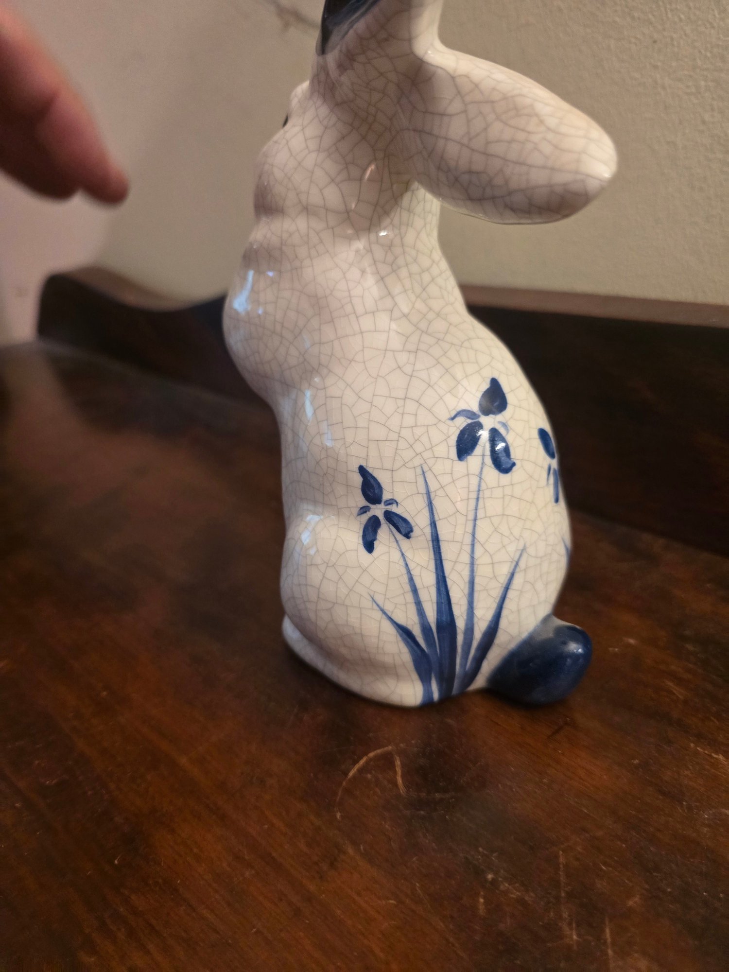 Cermanic Signed Hand Painted Crack Design Porcelain Rabbit #71078 ...
