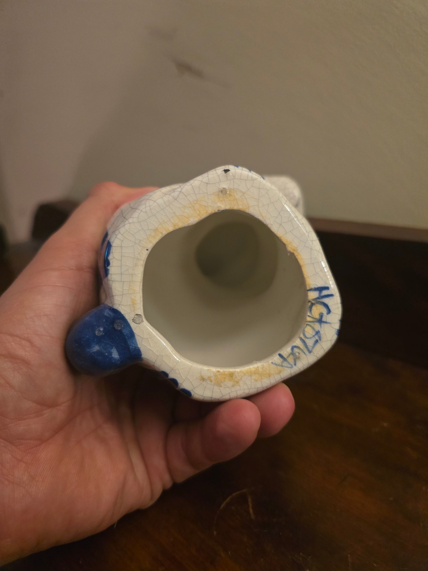 Cermanic Signed Hand Painted Crack Design Porcelain Rabbit #71078 ...