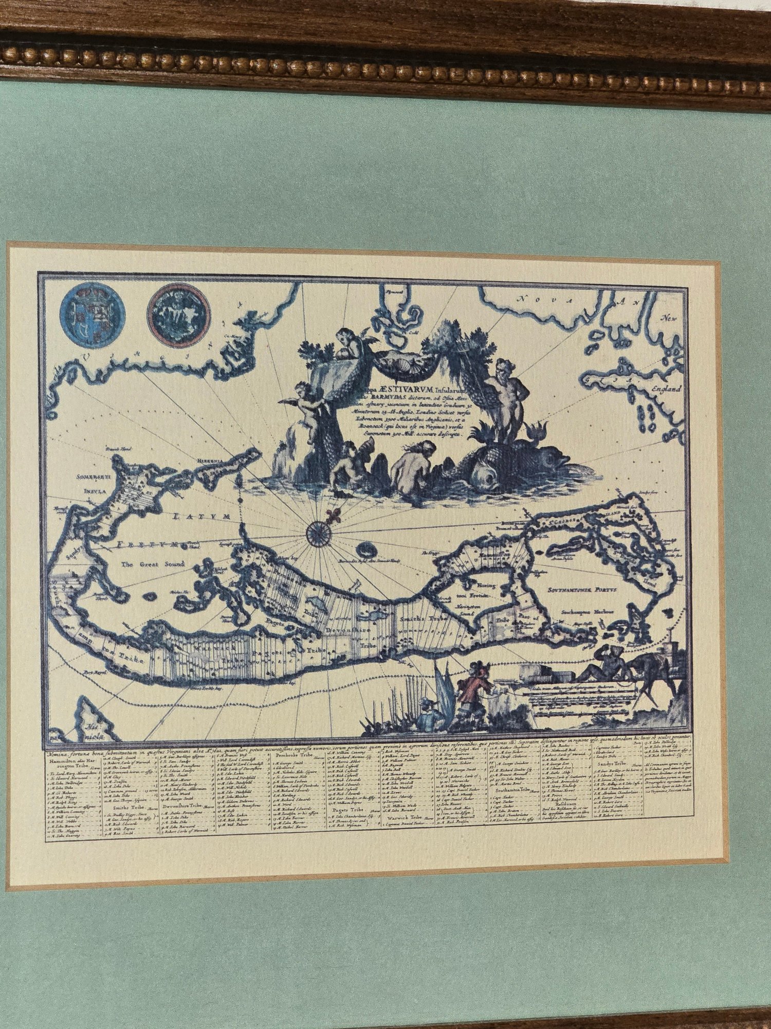 Antique Wood Framed Map Of Bermuda #71341 | Auctionninja.com