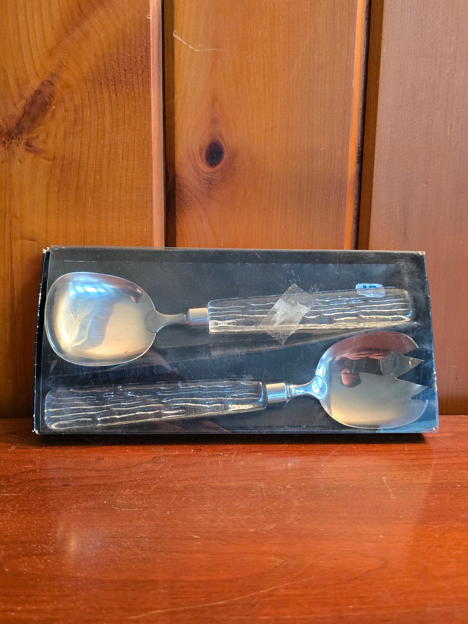 Lindshammar Crystal Handle Salad Servers New In Box #71393 ...