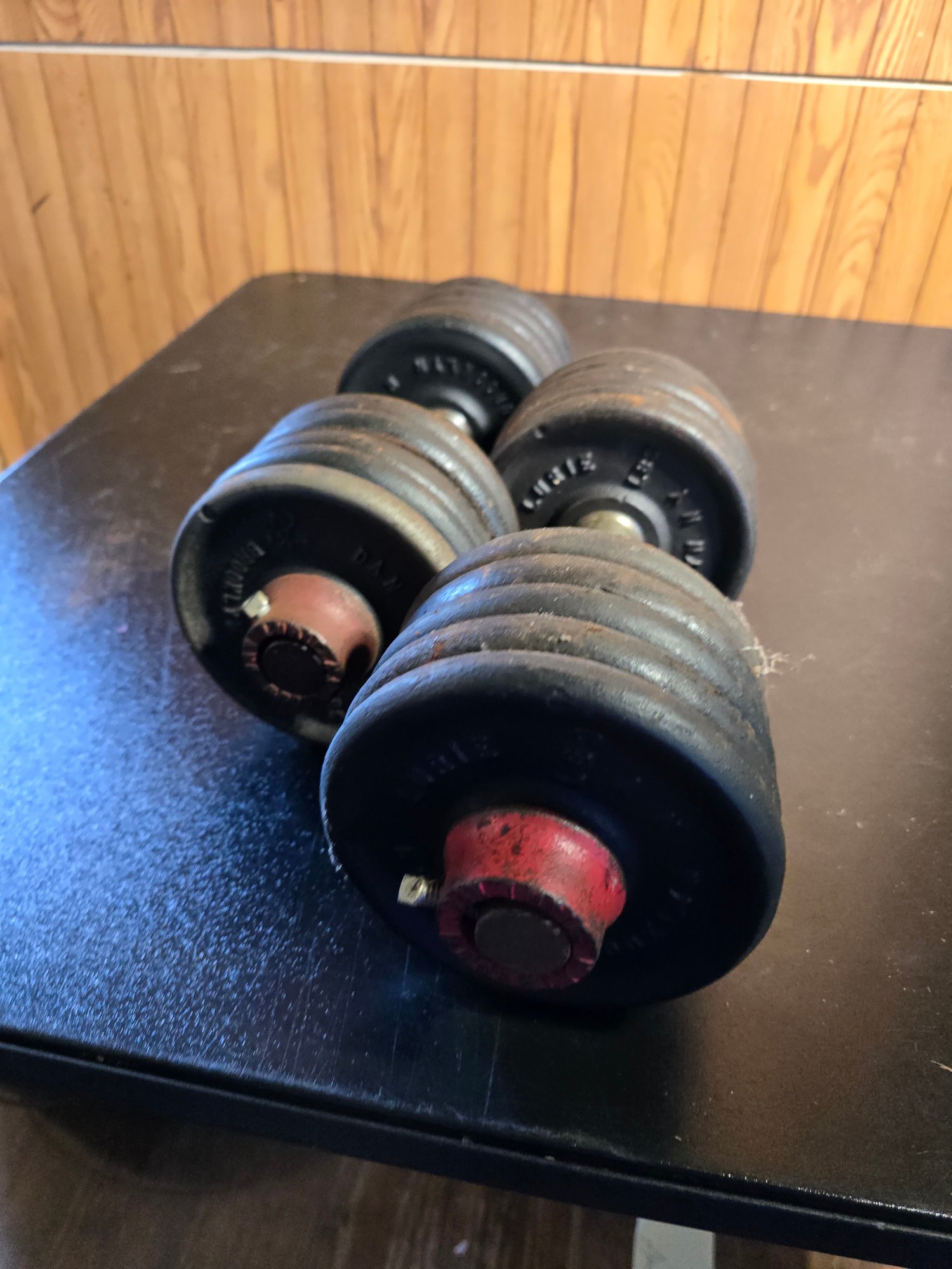 Pair Of Vintage Dan Lorie Brooklyn NY Hand Weights With Multiple Weight ...