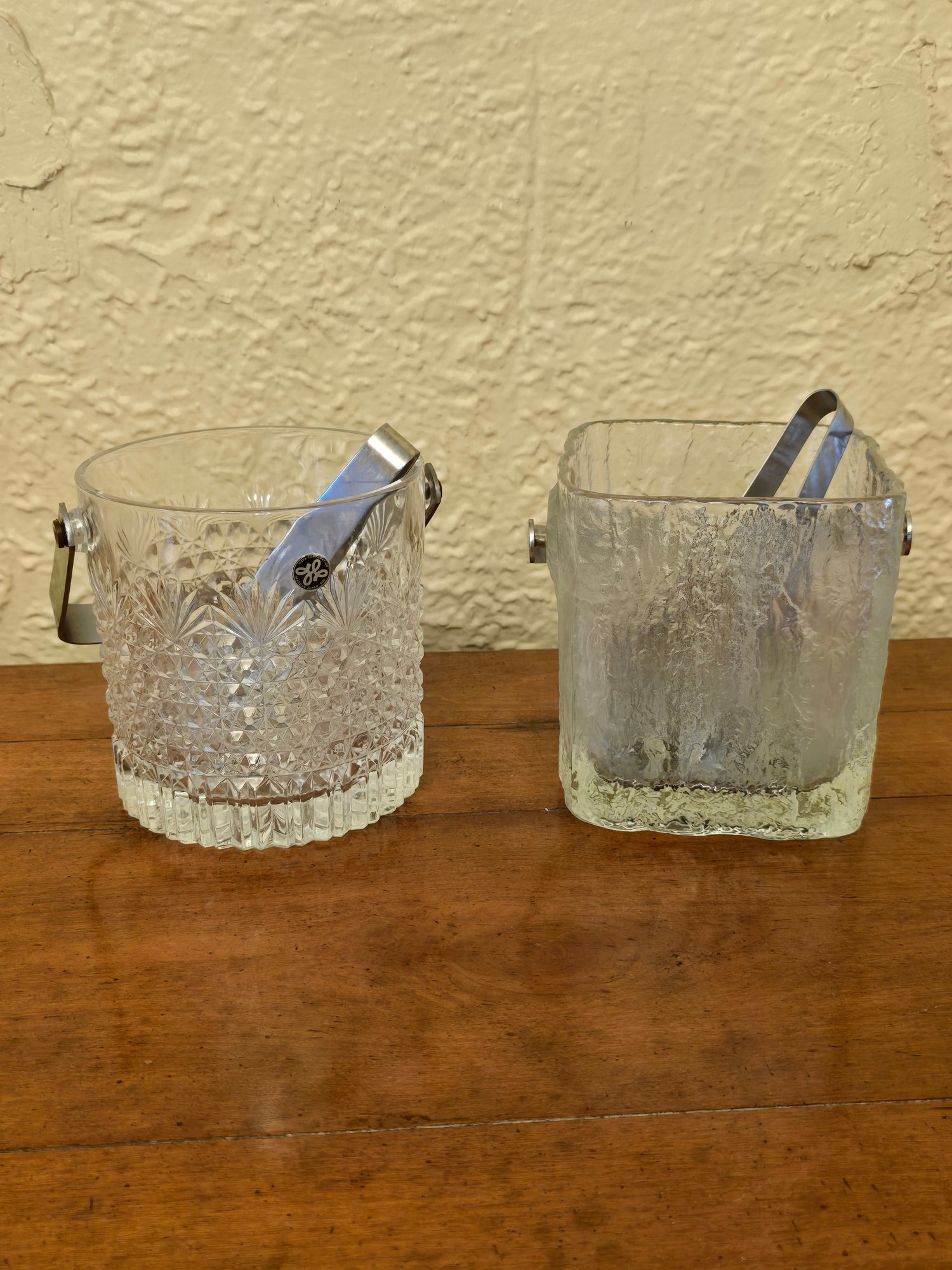 Pair Of Glass Ice Buckets #74175 | Auctionninja.com
