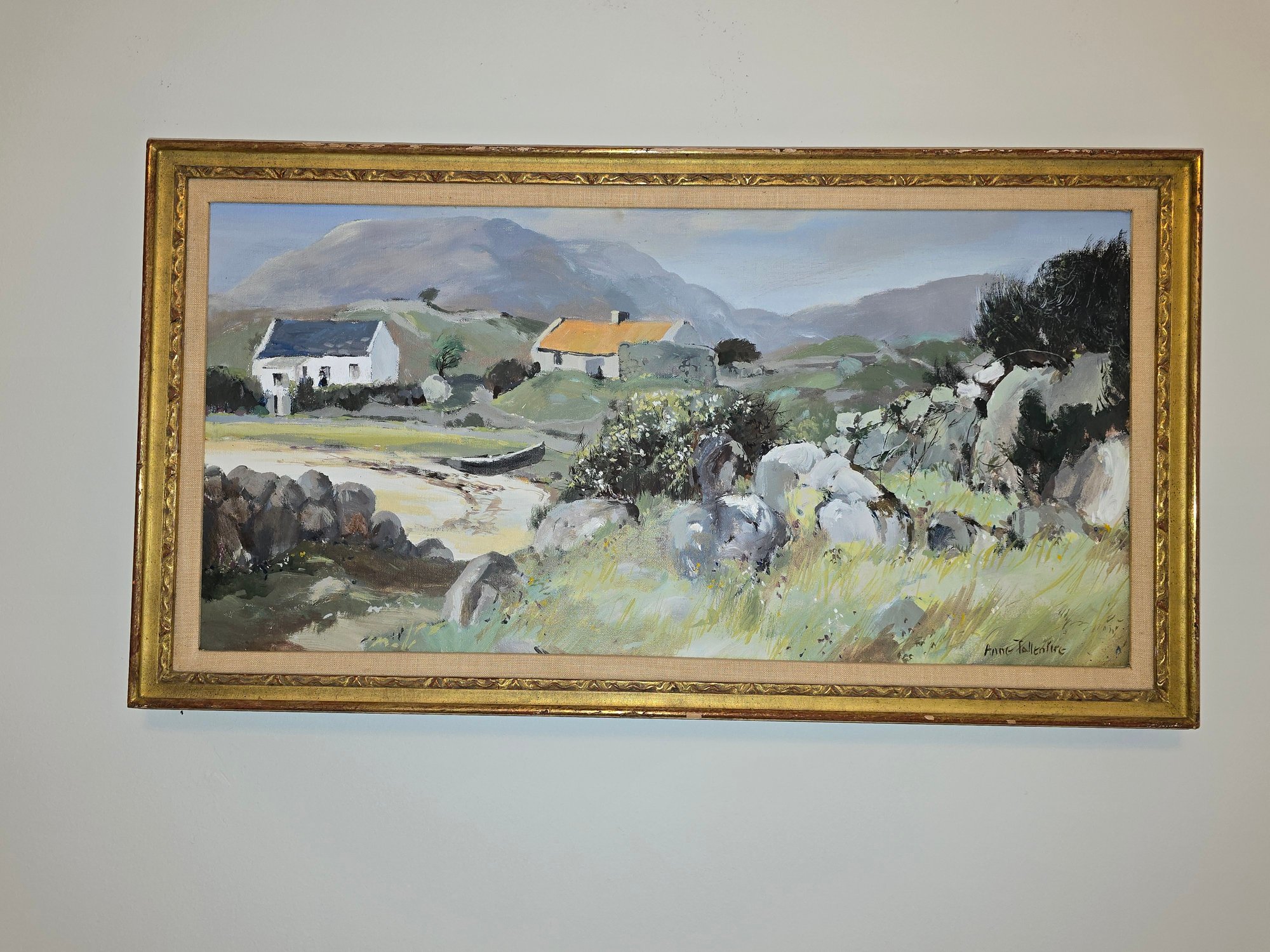 Signed Anne Tallentire C1949, Oil On Canvas Painting Of Cottage In ...